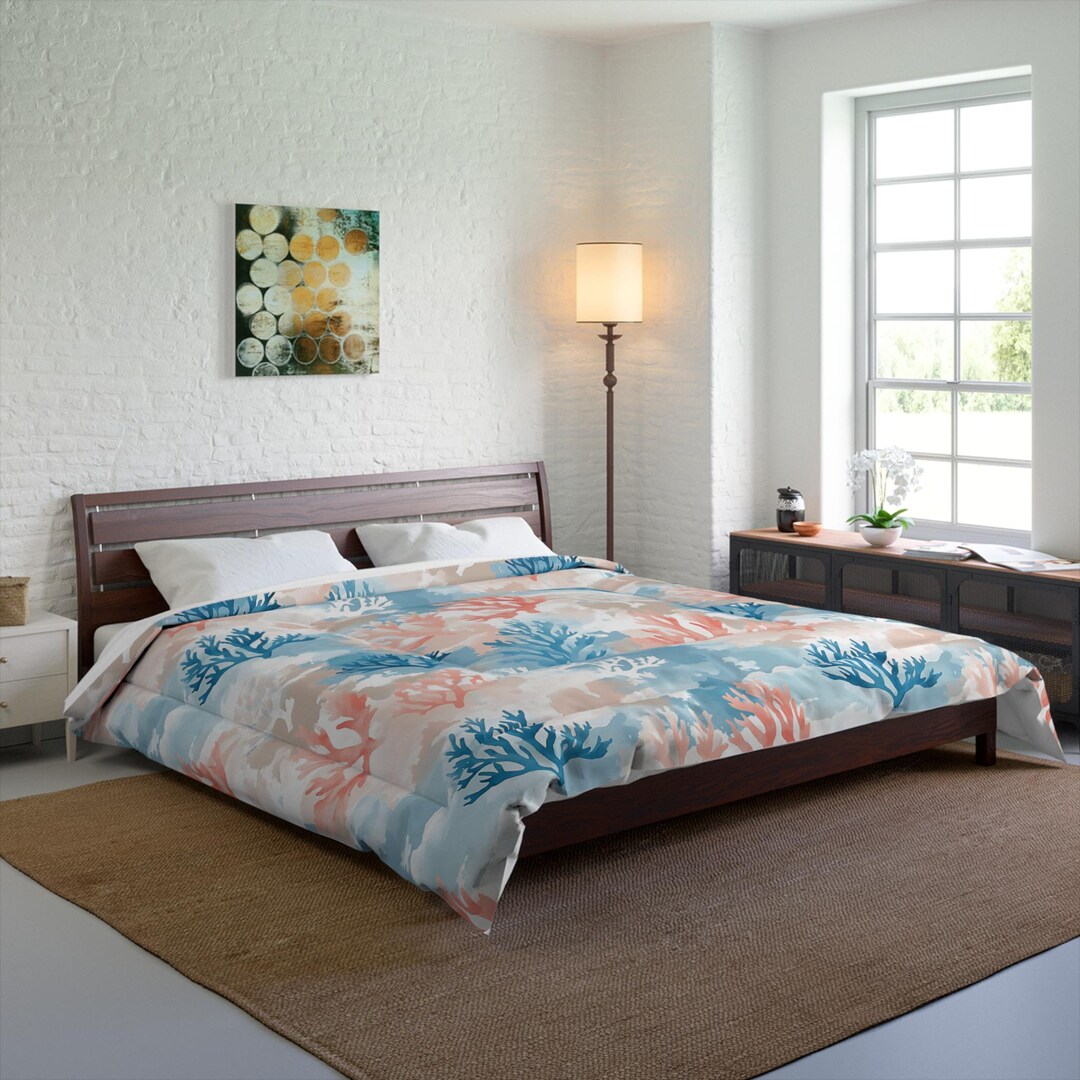Coral Reef Comforter - Coastal Bedding, Ocean Theme, Tropical Home ...
