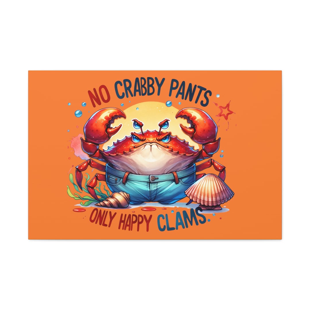 Coastal Wall Art Canvas Gallery Wrap Happy Clams Only: Coastal Canvas ...