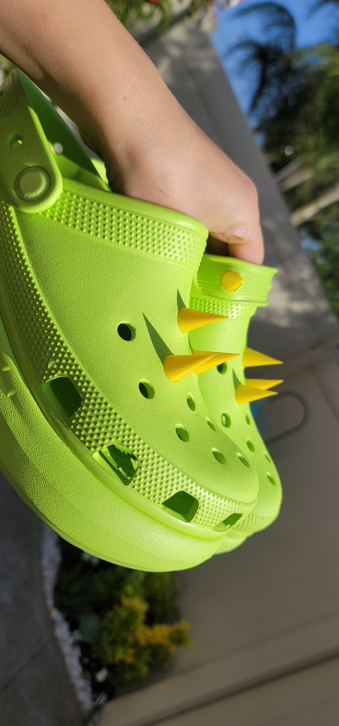 Yellow Plastic Spikes. Extra Long Spikes. Yellow Shoe Decorations ...