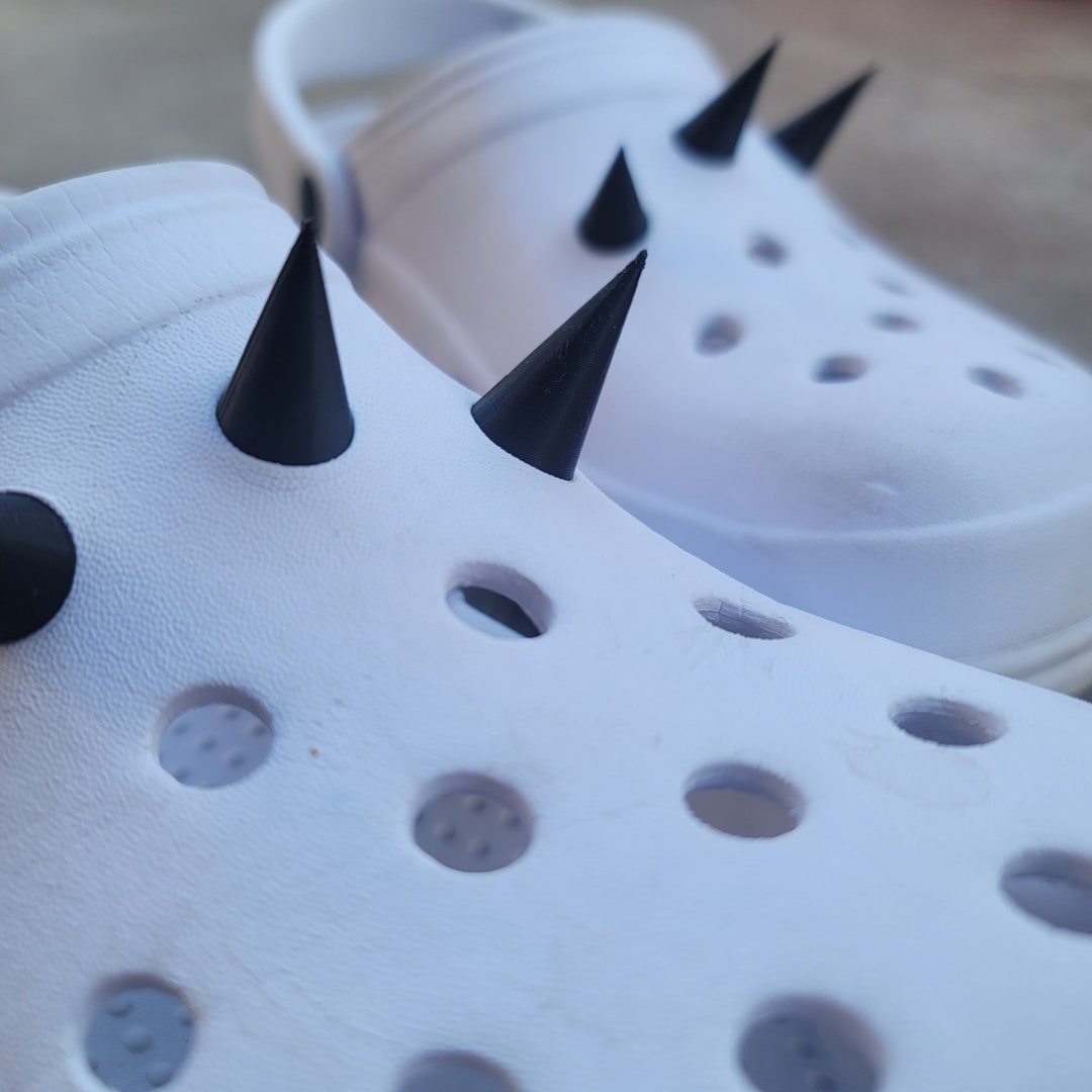 Black Plastic Spikes for Croc. 3D Printed Croc Shoe Spikes. Black ...