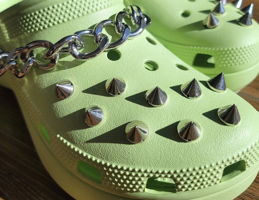 Silver Chain Metal Spikes Set. Plastic Silver Spikes. Handmade Shoes ...