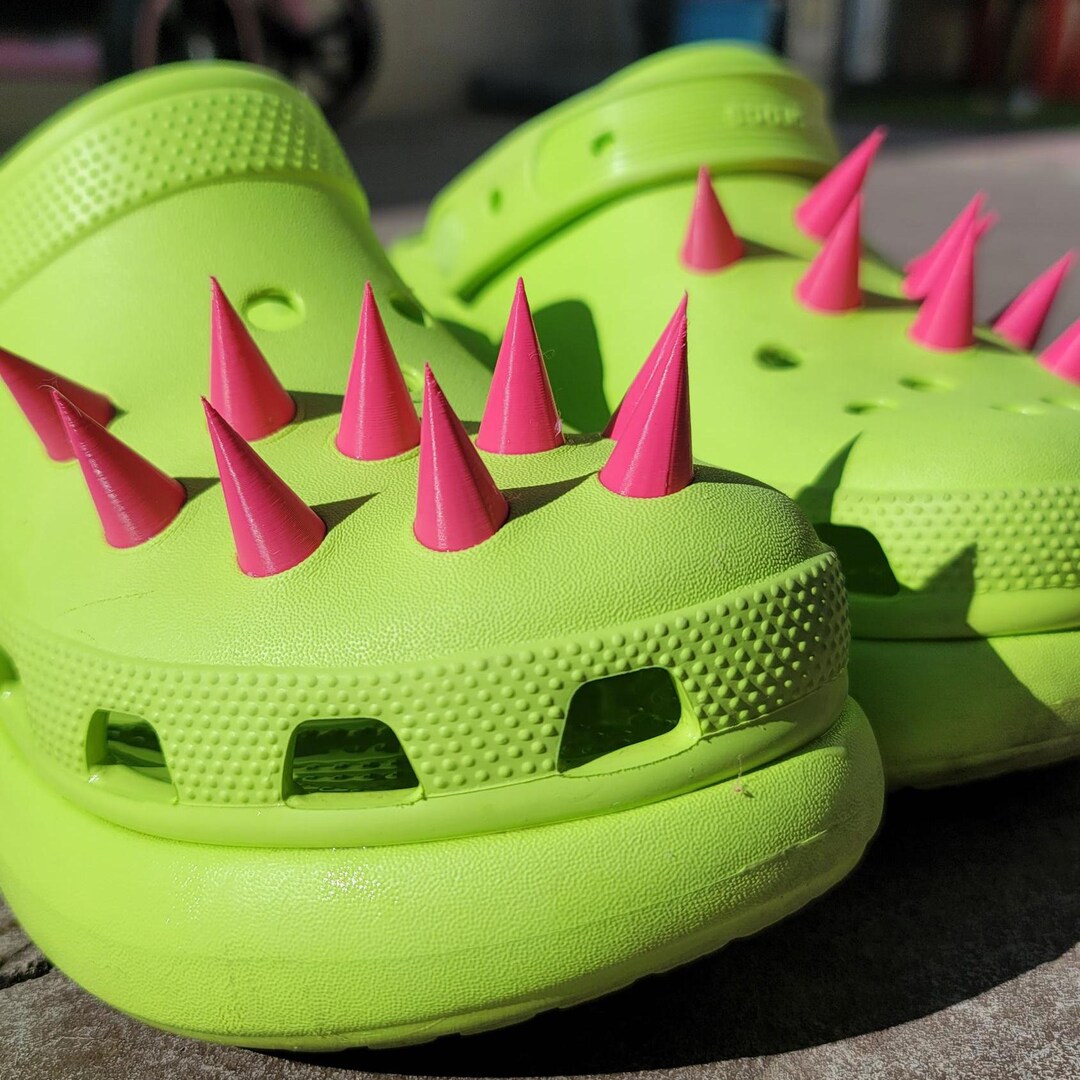 Pink Plastic Spikes for Croc| 3D Printed Croc Shoe Spikes| Magenta ...
