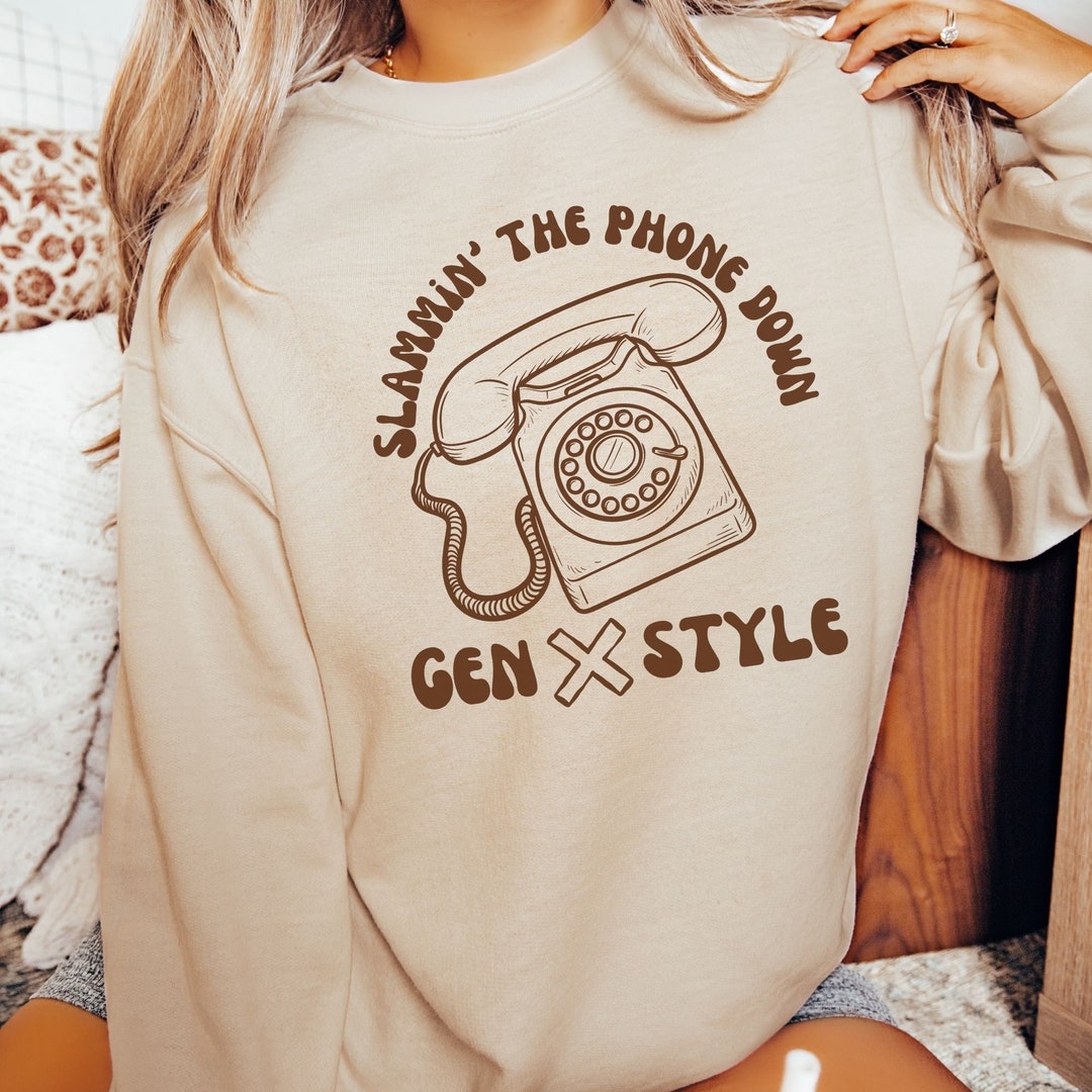 Gen X Telephone Sweatshirt, Generation X Funny Sweater With 70'a Style ...