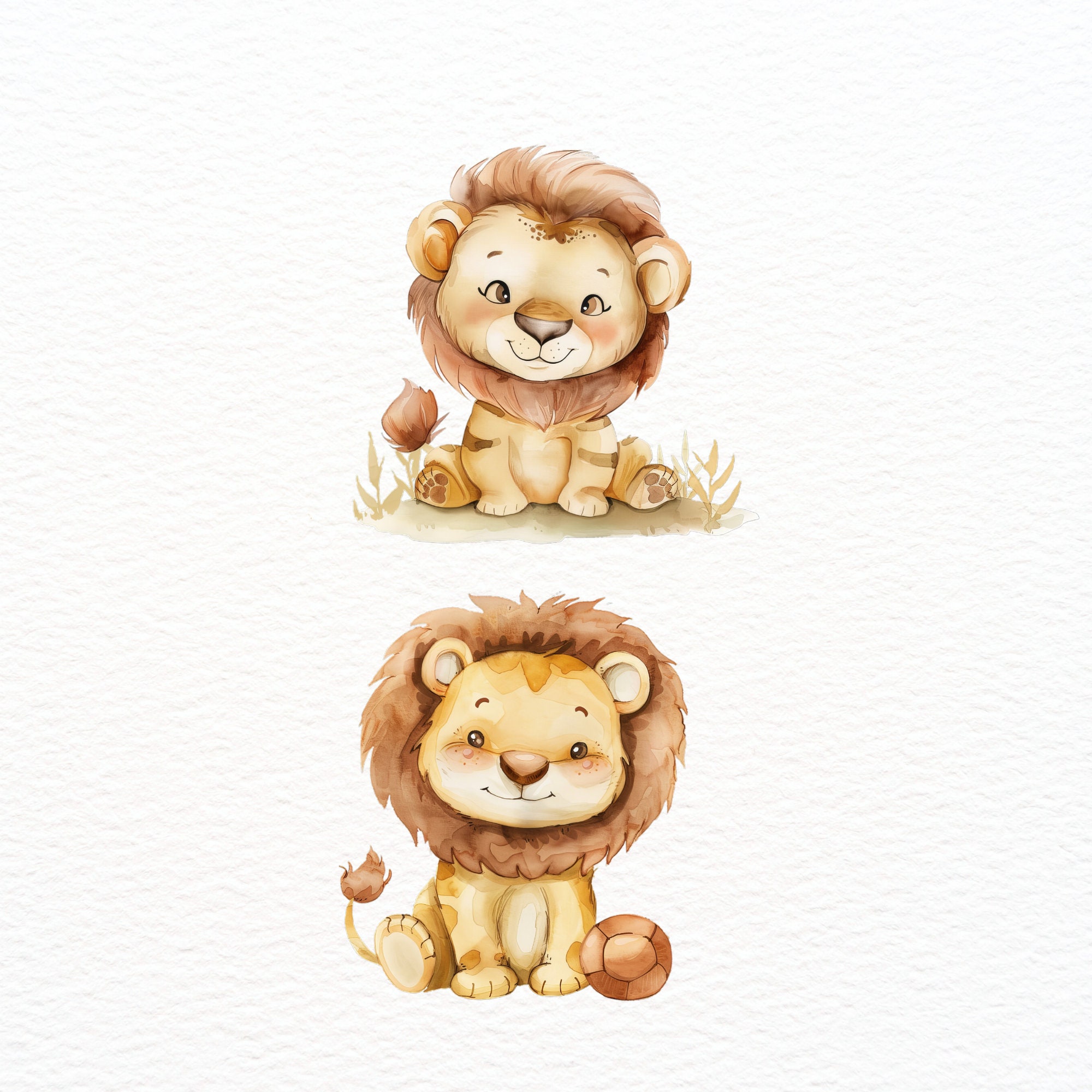 Watercolor Baby Lion Clipart, Lion PNG, Lion Clipart, Watercolor Baby ...