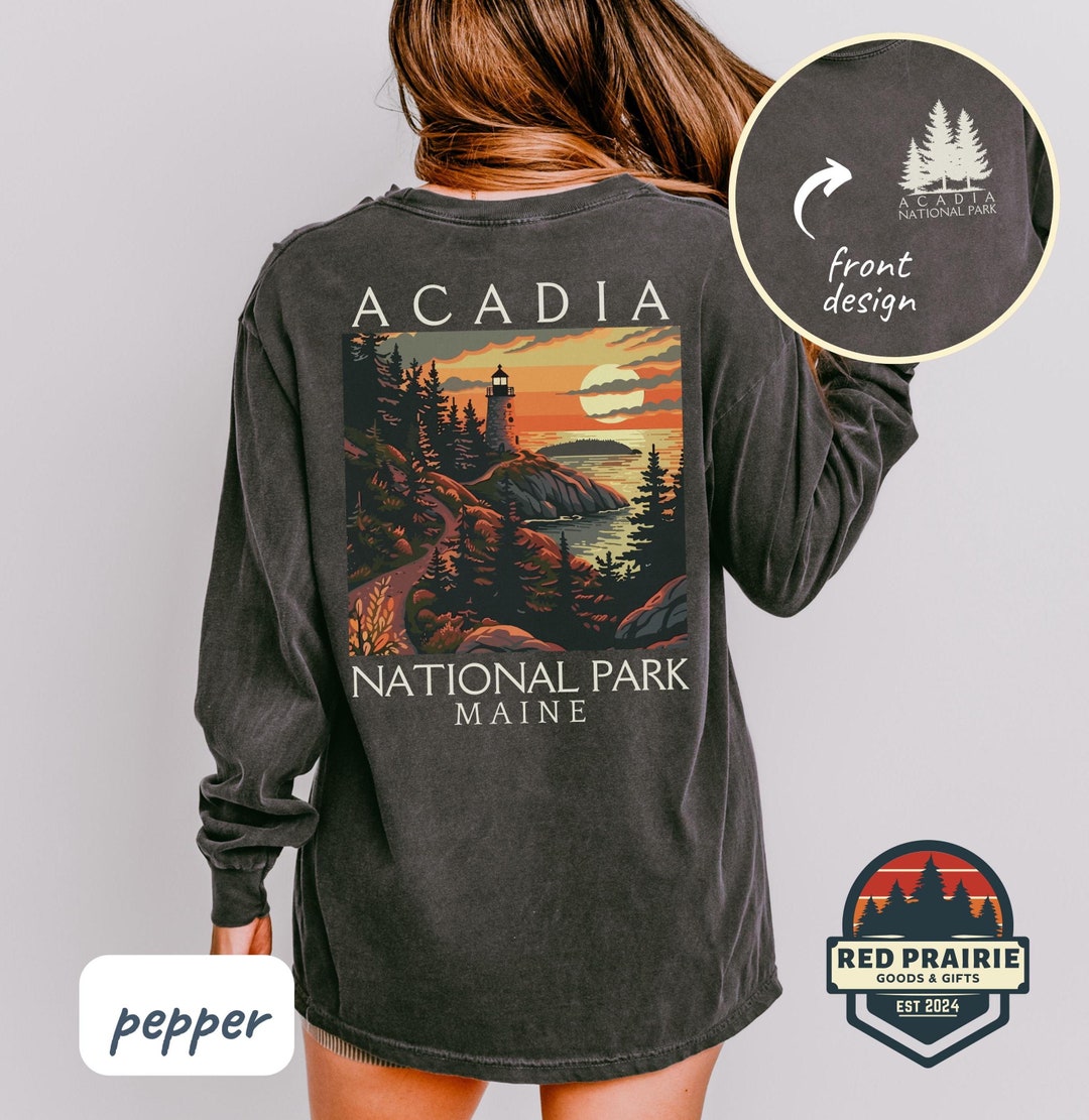 Acadia National Park Long Sleeve Shirt Comfort Colors Shirt Retro US ...