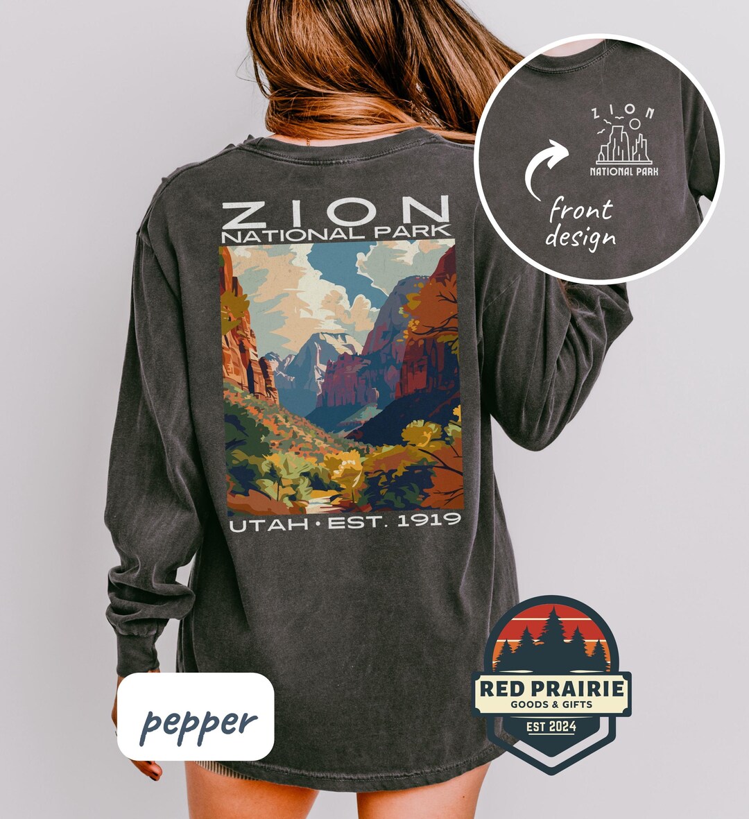 Zion National Park Longsleeve Shirt Comfort Colors Shirt US National ...