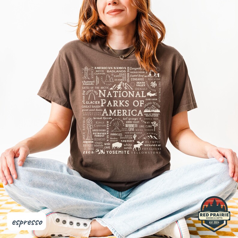 63 National Parks Shirt National Park List Comfort Colors Granola Girl ...