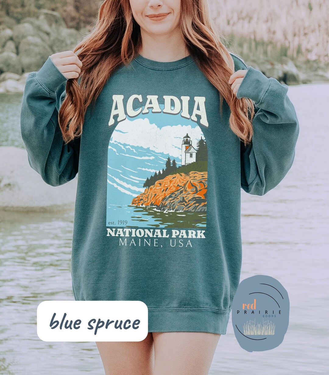 Acadia National Park Sweatshirt, Comfort Colors, Granola Girl, Maine ...