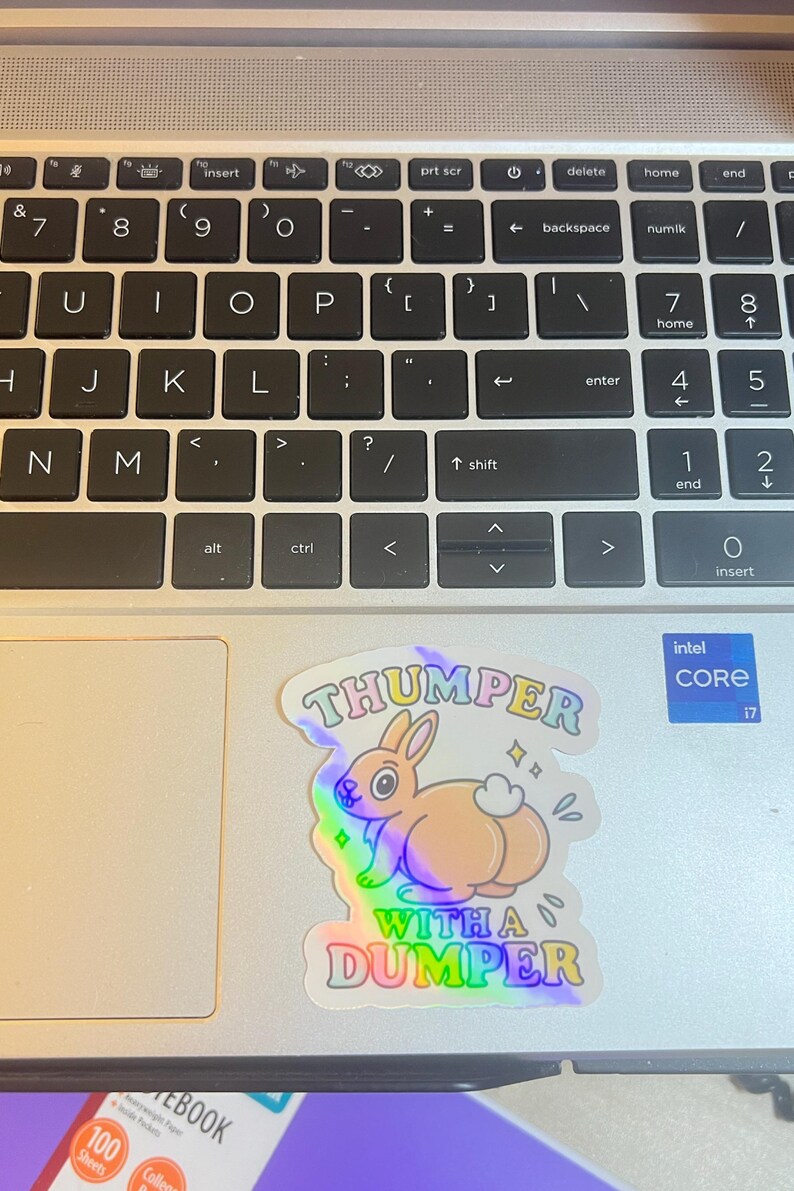 Thumper With a Dumper Holographic Sticker • Funny Bunny Decal - Etsy