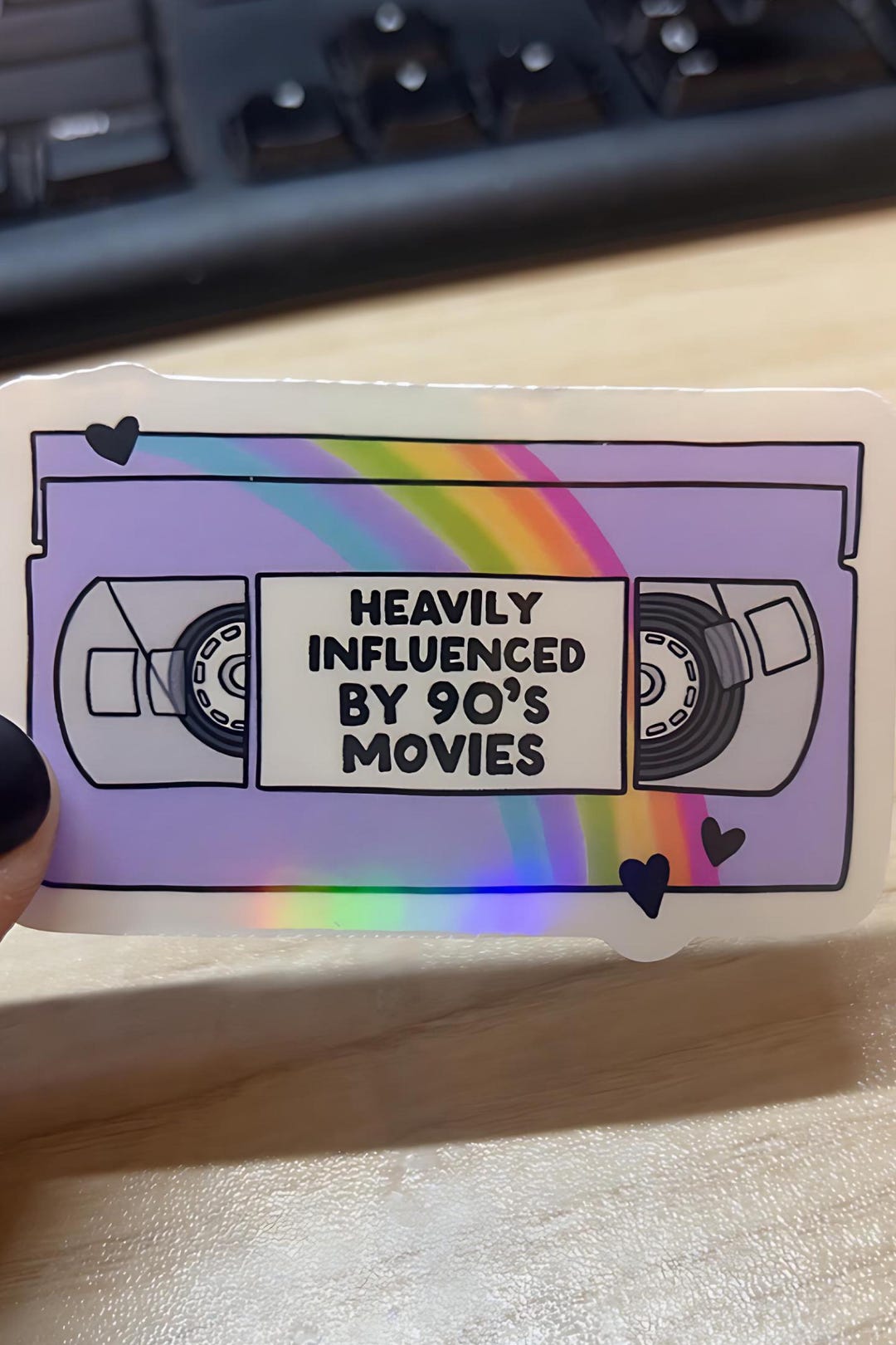 90s Movies Sticker – Holographic VHS Tape Sticker – Heavily Influenced ...