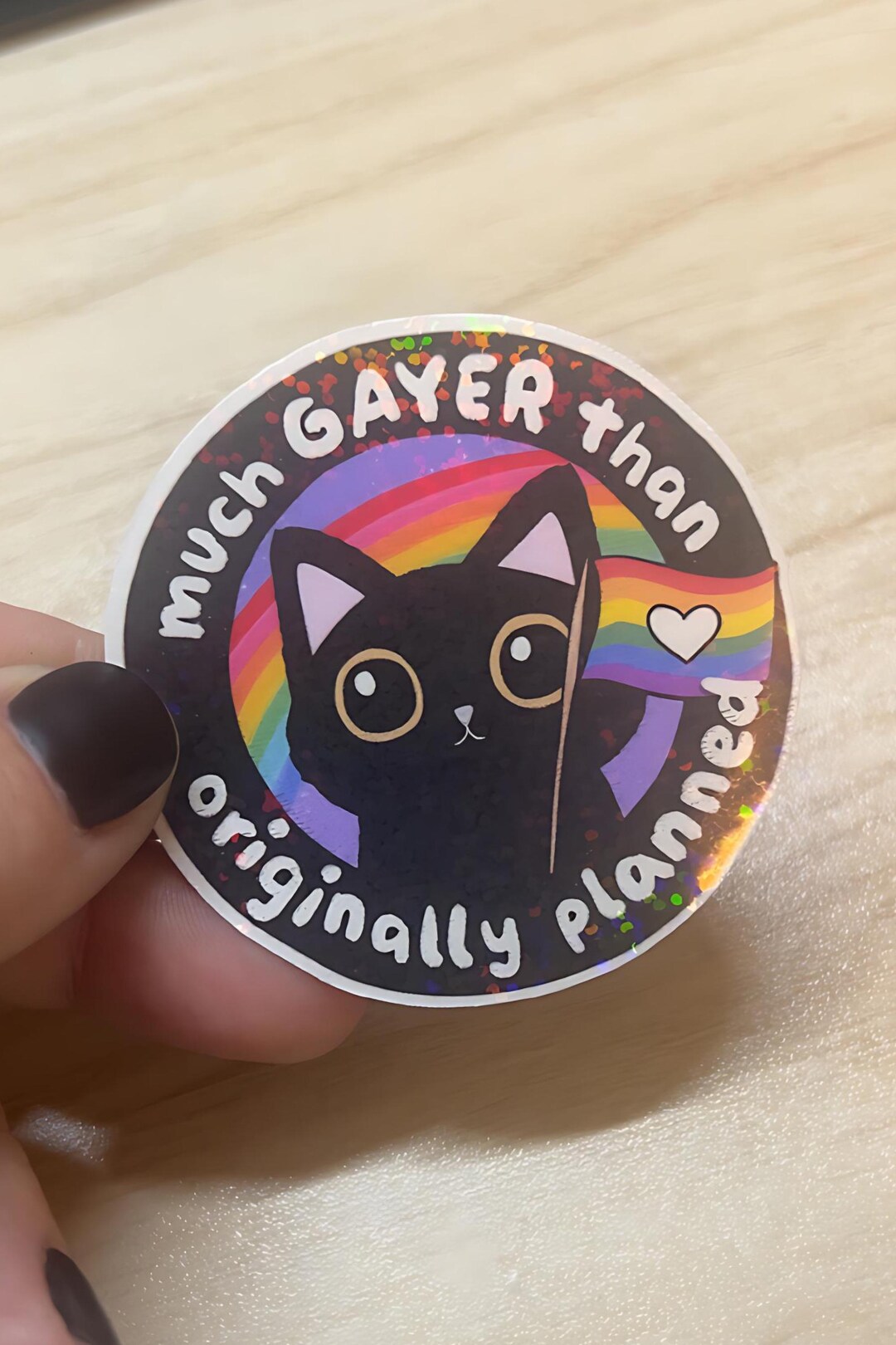 Pride Cat Holographic Sticker • LGBTQ+ Rainbow Flag Vinyl Decal - Etsy