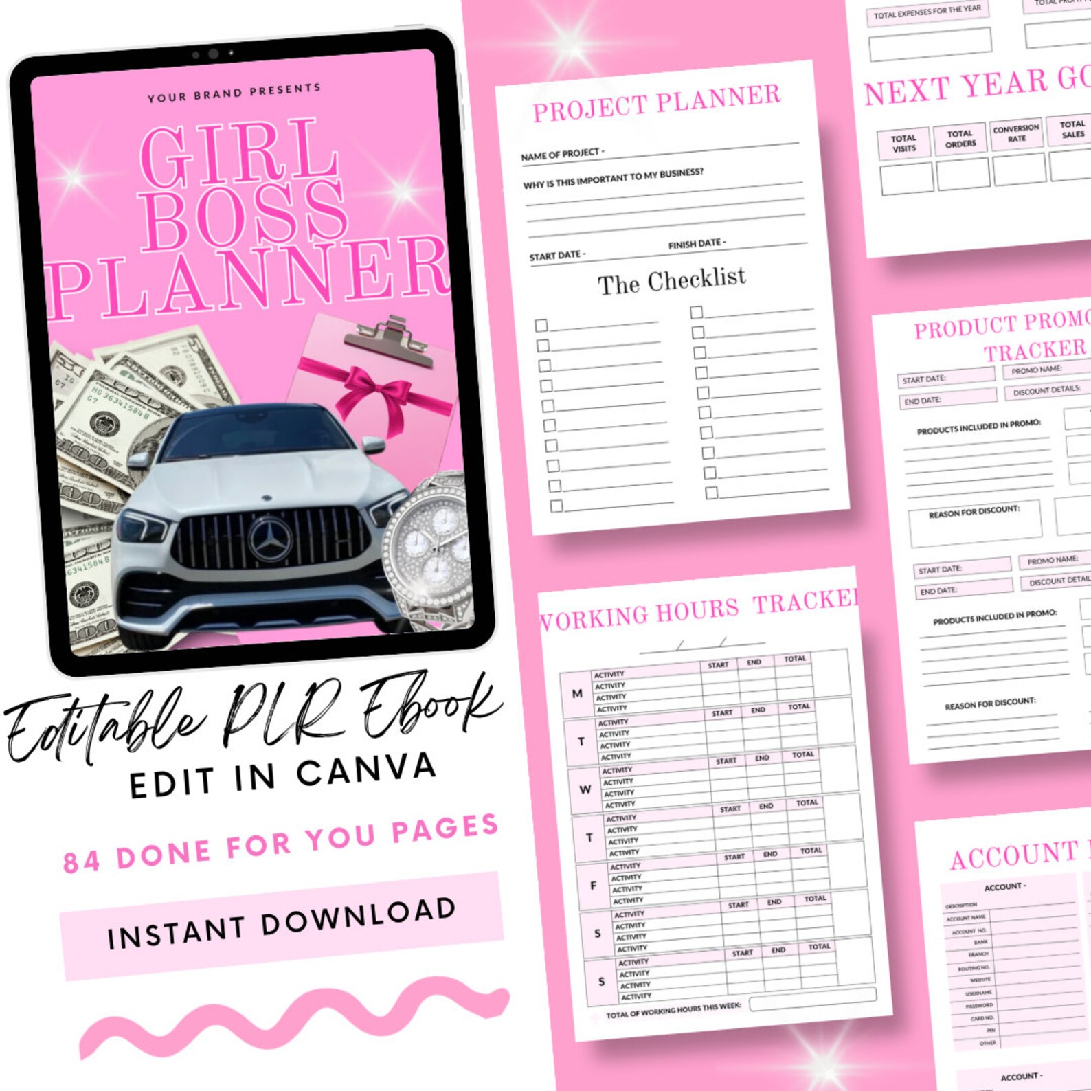 Girl Boss Planner, PLR Books, Planners, White Label Planner, Done for ...