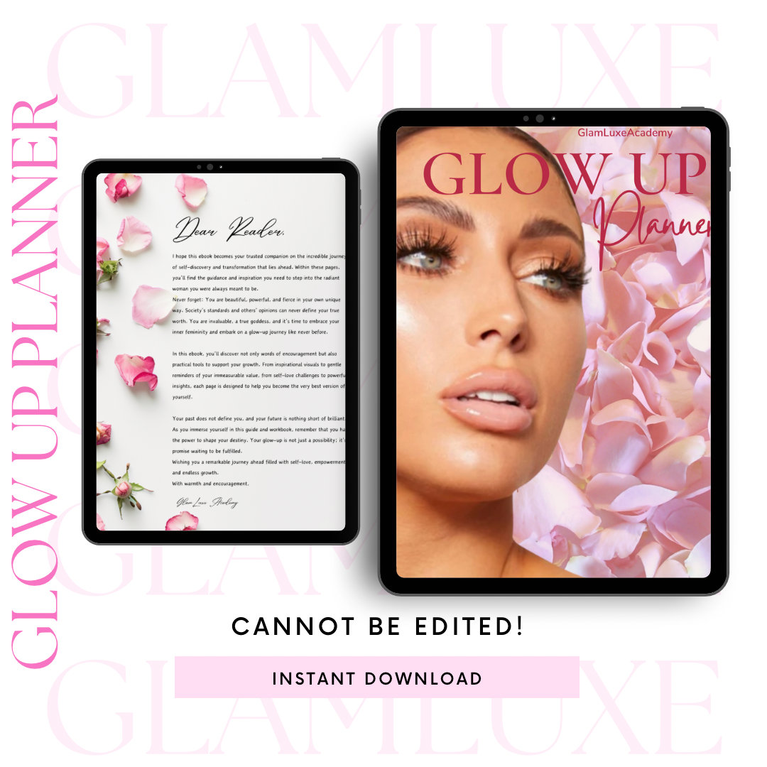 Glow up Planner, PLR Planner, Self Care Planner, PLR , White Label ...