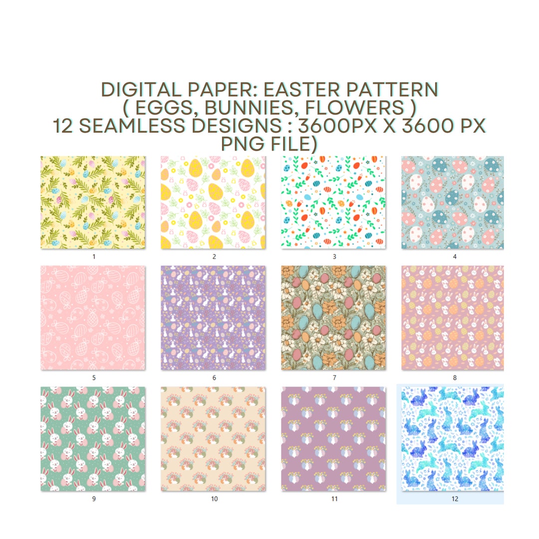 Easter Digital Paper, Scrapbook Paper, Easter Pattern, Easter ...