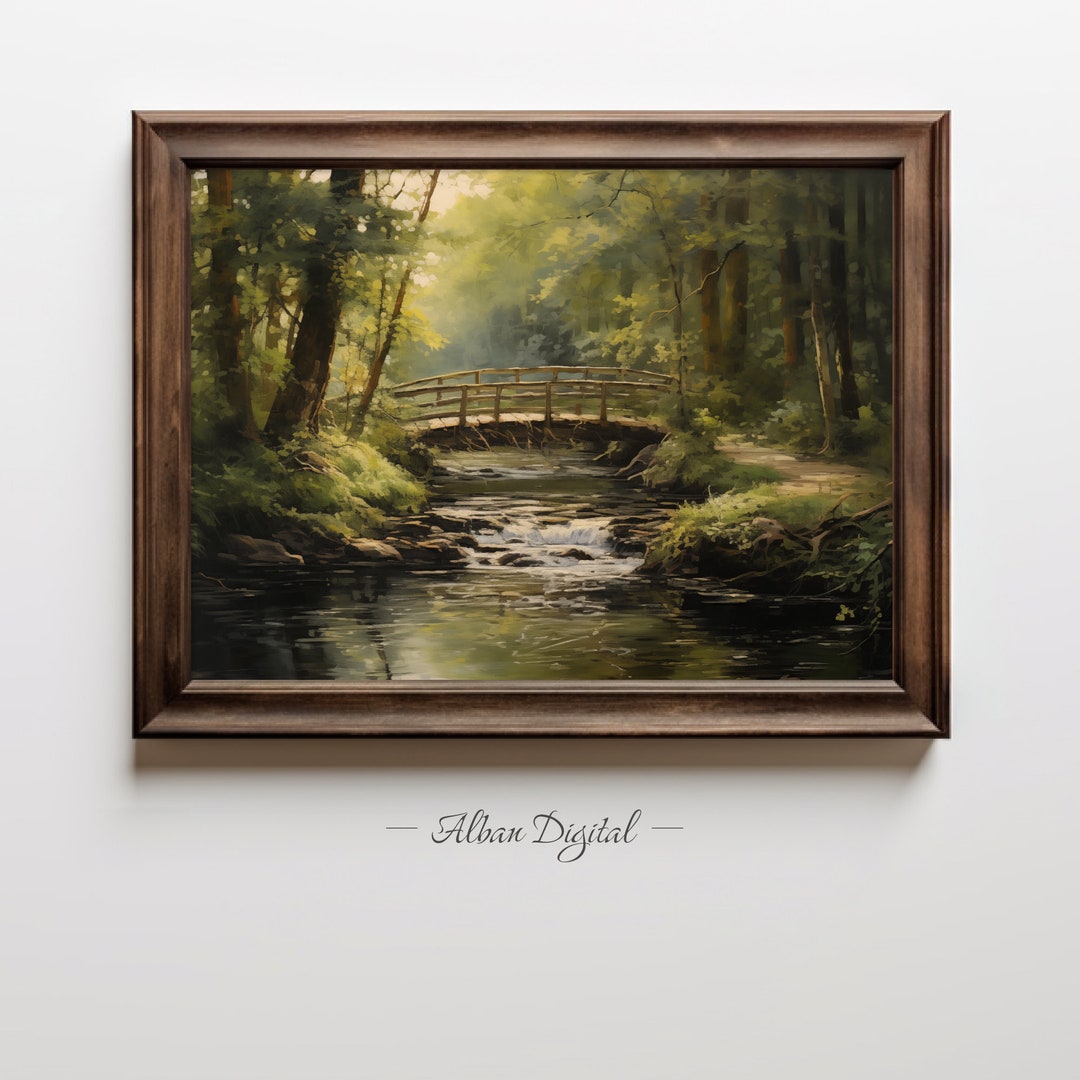 Peaceful Forest Landscape Print Landscape Digital Painting Forest Wall ...