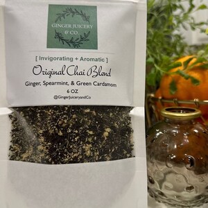 Tea Lovers Delight: Original Chai Blend - Organic Ginger, Spearmint, and Green Cardamom Tea - Etsy