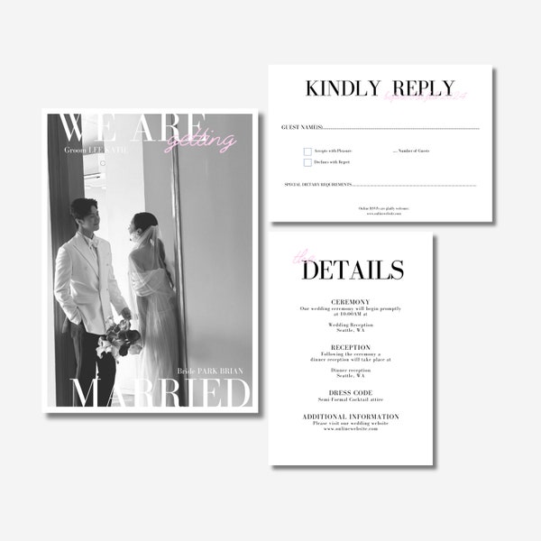 Magazine Wedding Invitations - Etsy