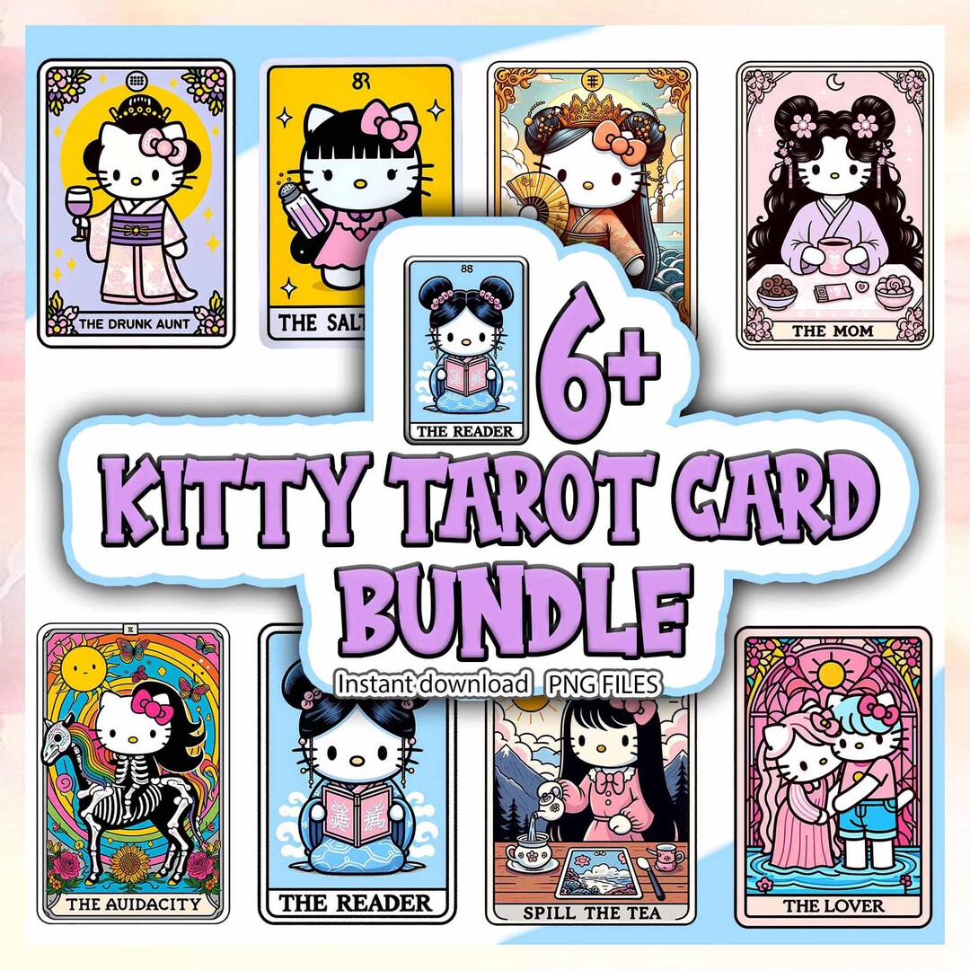 Tarot Kitty Bundle PNG, Funny Tarot Cards, Cat Tarot Svg Instant ...