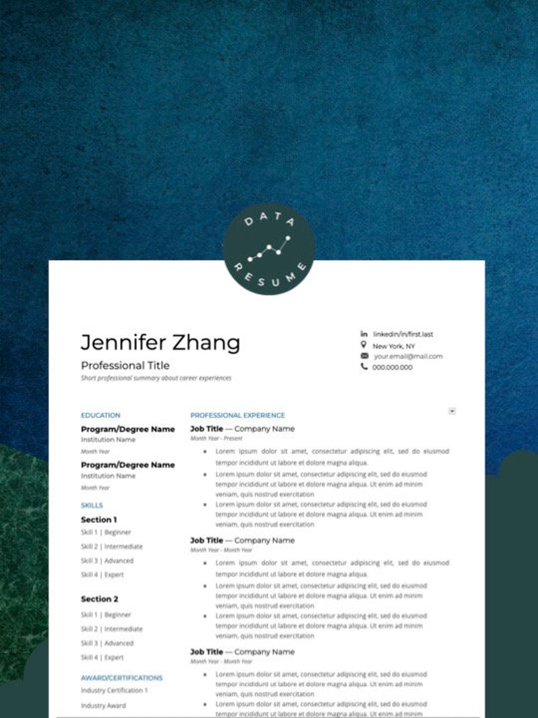 Data Analyst Resume Template, Data Science Resume, Data Analyst Resume ...