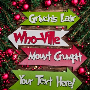 Customizable Grinch Whoville Christmas Sign - Grinch's Lair, Mount ...