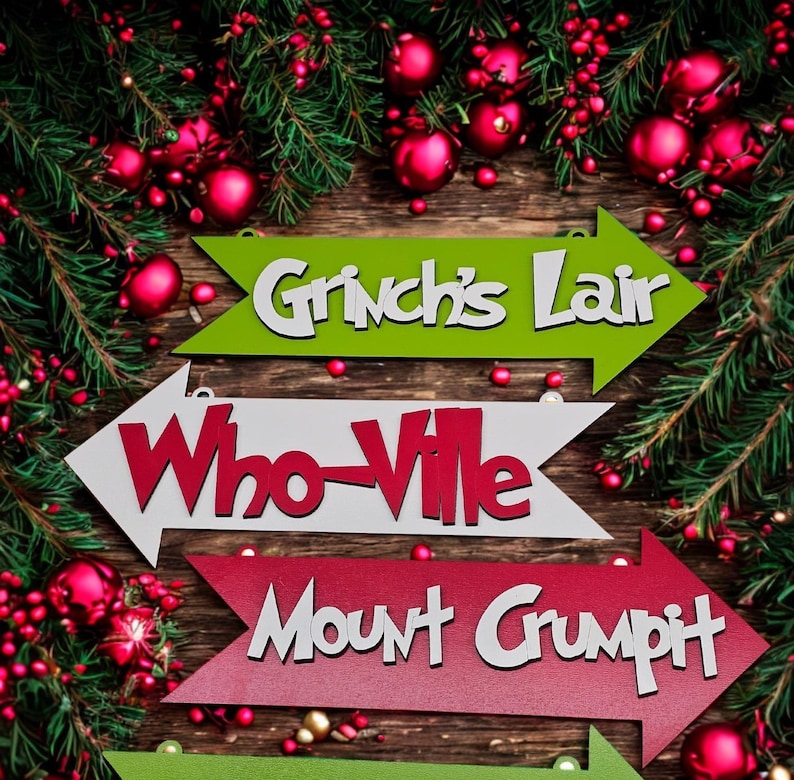Customizable Grinch Whoville Christmas Sign - Grinch's Lair, Mount ...