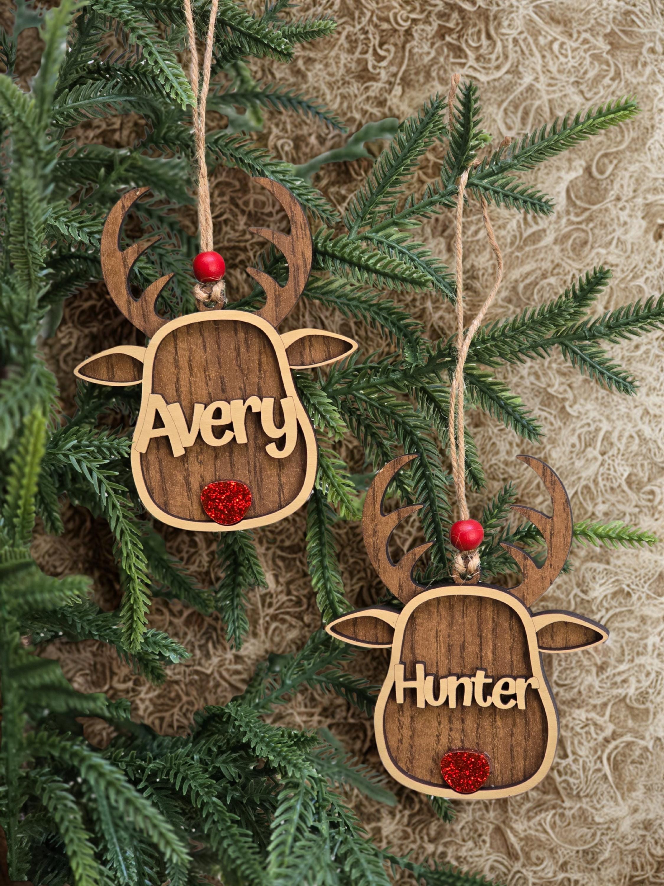 Personalized Reindeer Ornament | Custom Christmas Holiday Decorations ...