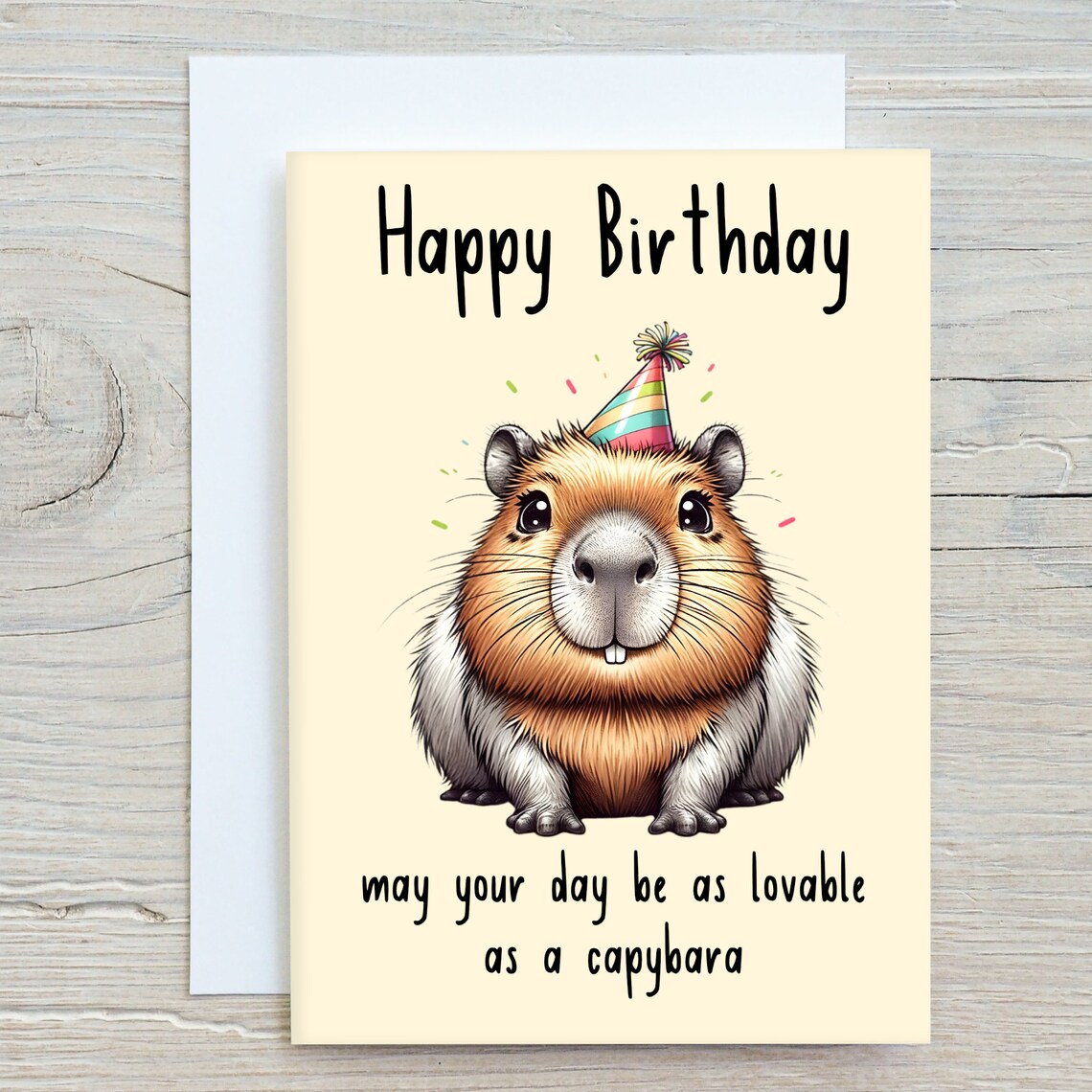 Cuddly Capybara Wearing A Birthday Hat Celebrating A Happy Birthday ...