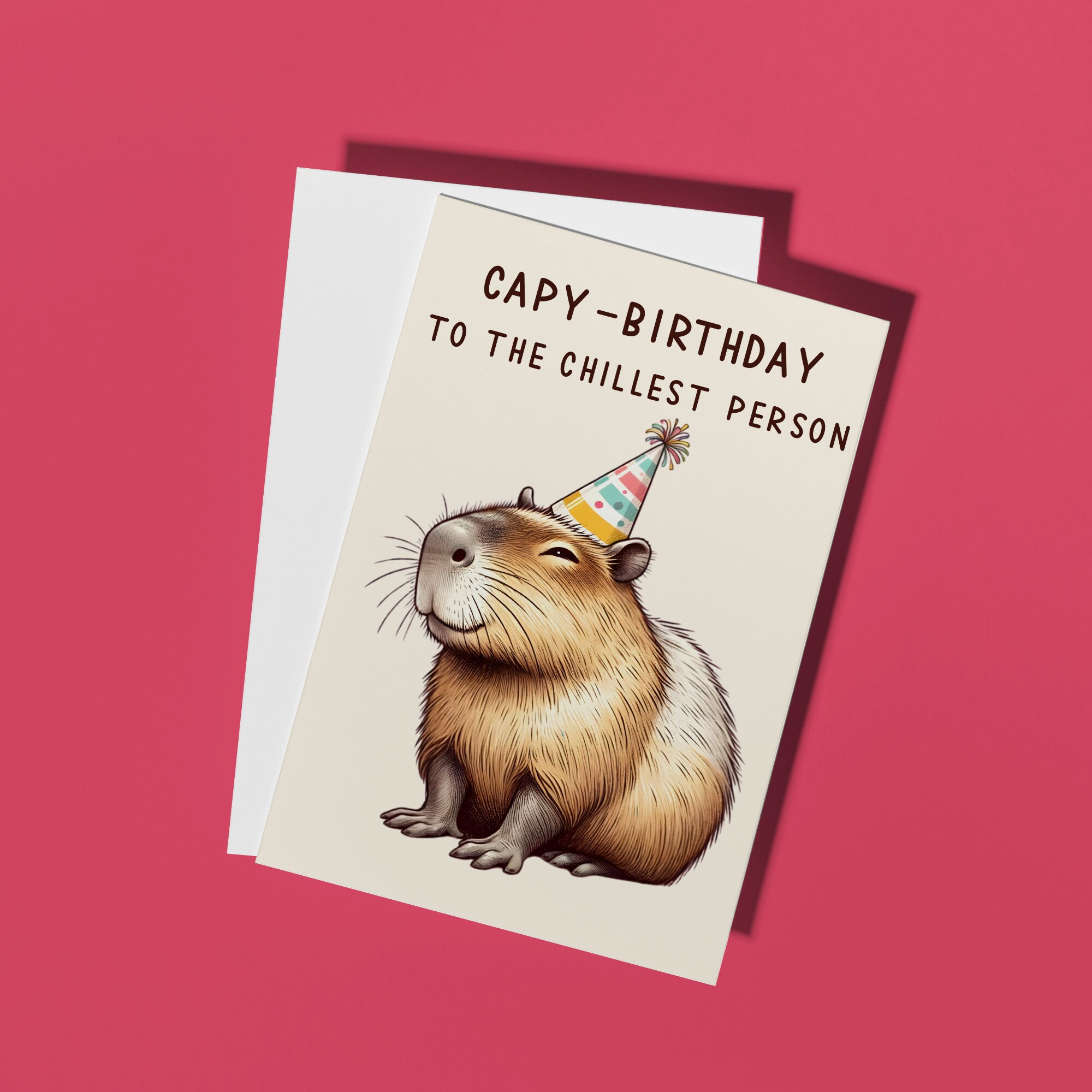 Adorable Capy Birthday Capybara Wearing A Birthday Hat for the Chillest ...