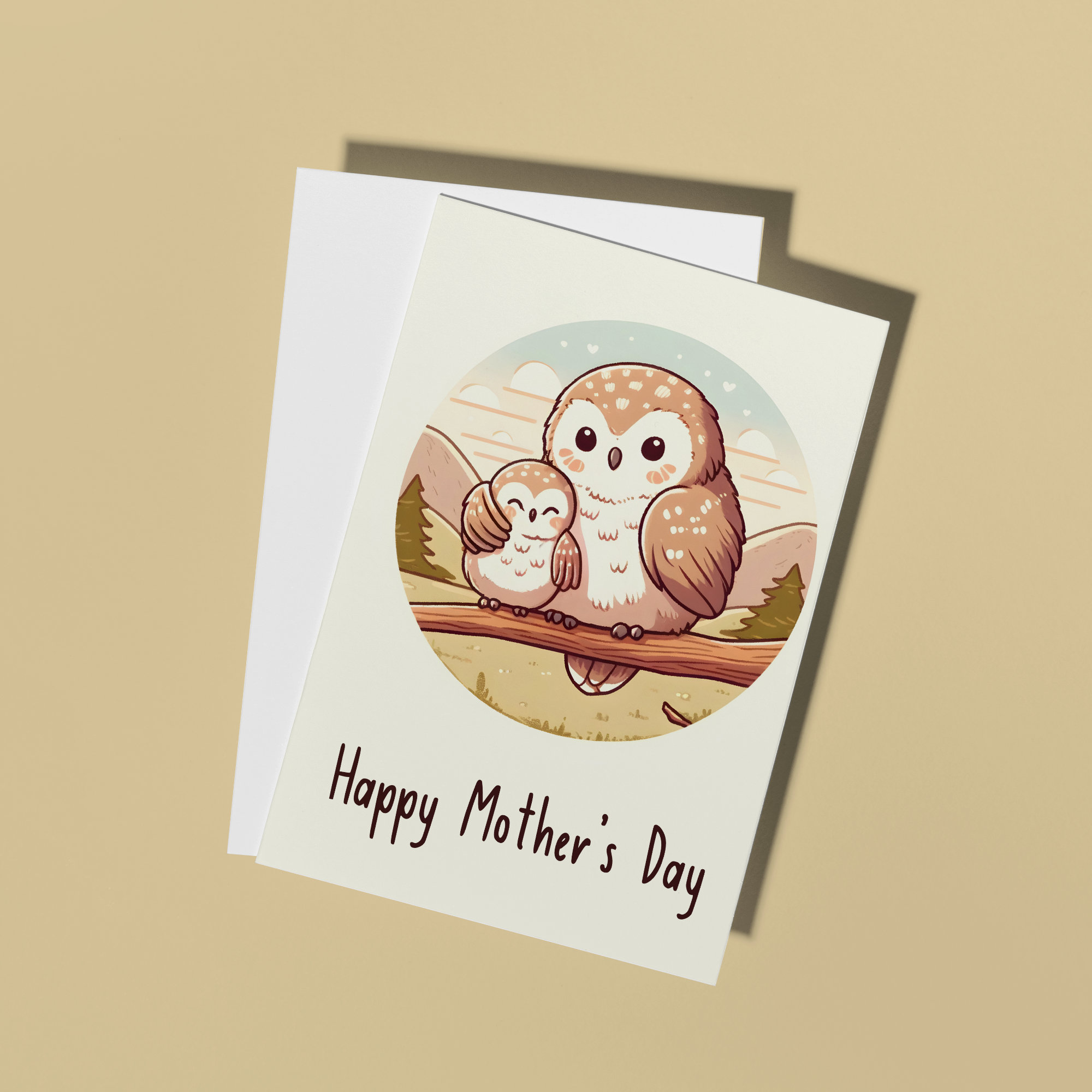 Owl Mothers Day Card for the Most Wise Mom Who Loves Owls and Cute Farm ...