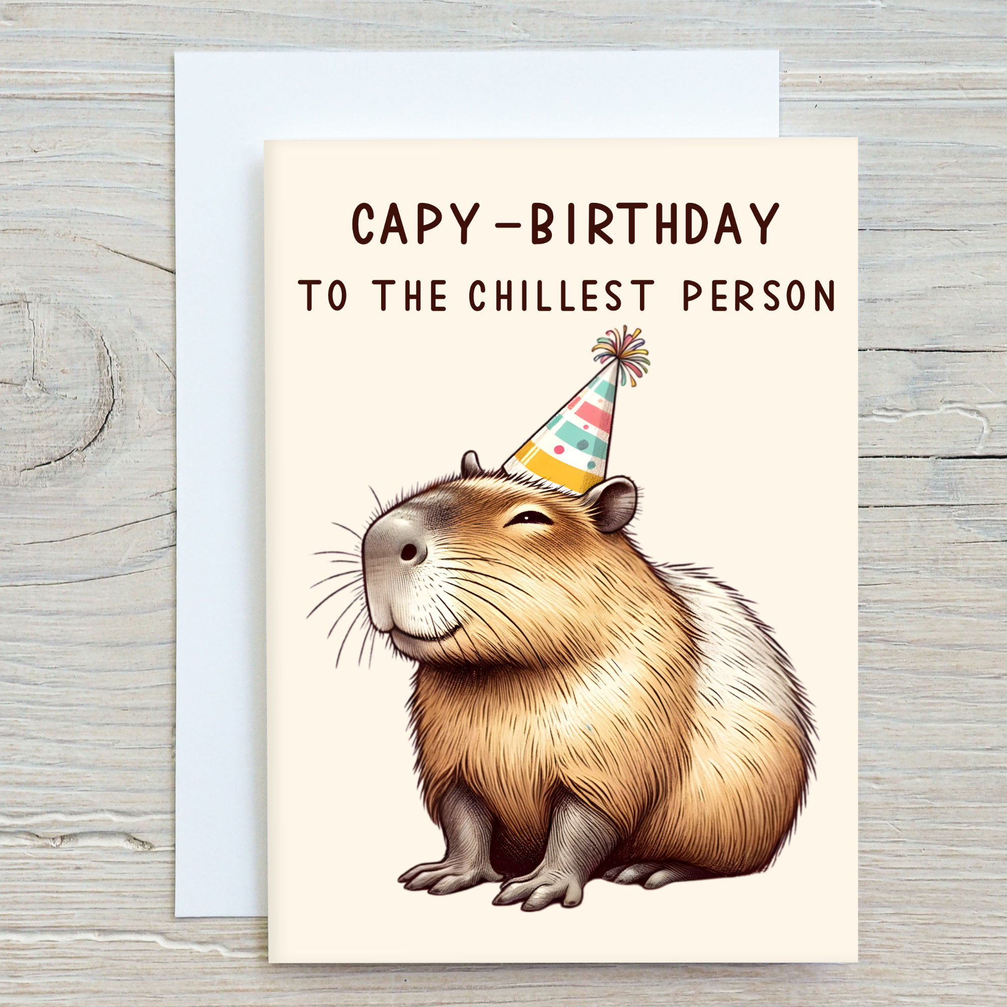 Adorable Capy Birthday Capybara Wearing A Birthday Hat for the Chillest ...