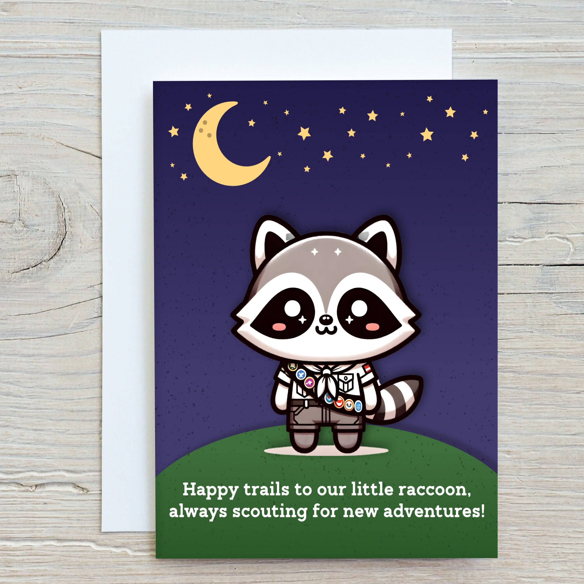Explorer Racoon Scout Card for Boy Scout Who is Going up in Rank or ...
