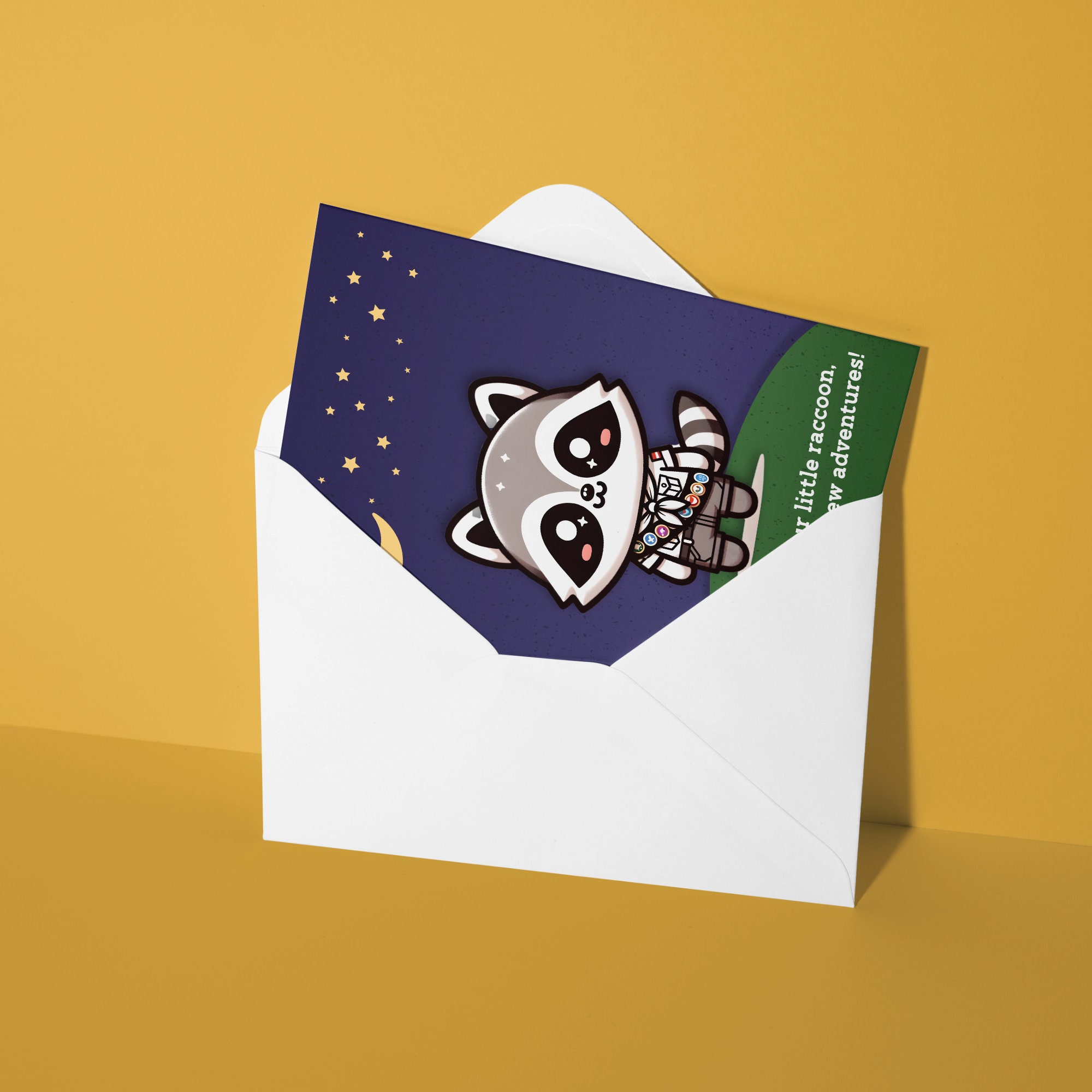 Explorer Racoon Scout Card for Boy Scout Who is Going up in Rank or ...