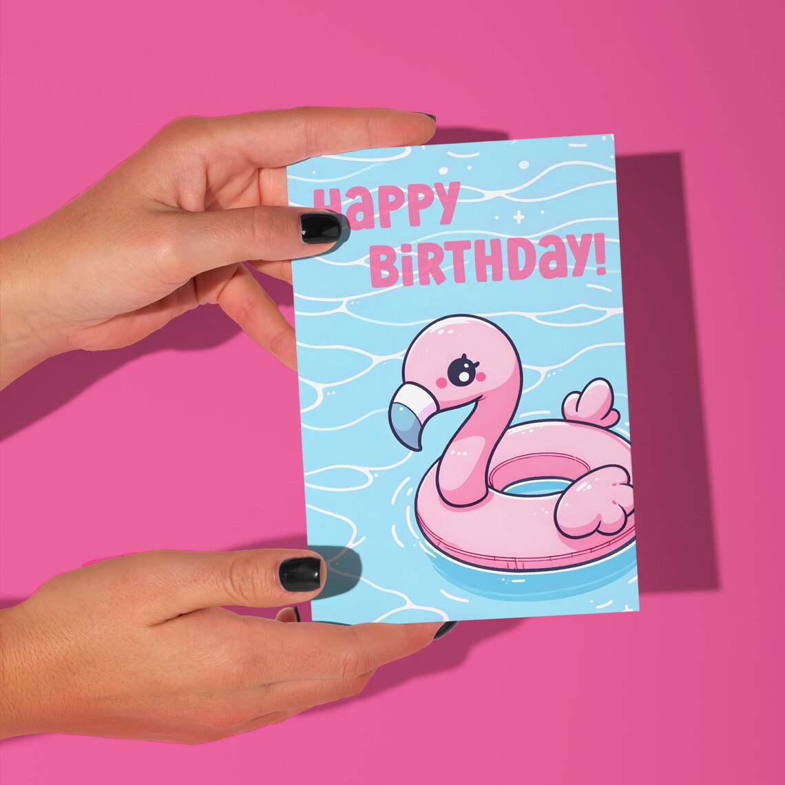 Flamingo Birthday Card for A Summer Pool Party Happy Birthday Flamingo ...
