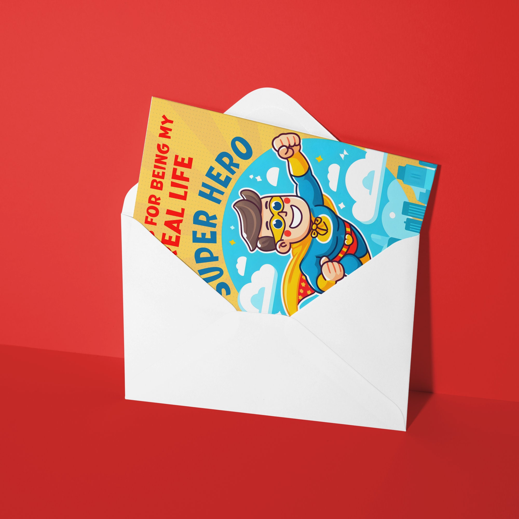Superhero Fathers Day Card for Hero Father Who is My Super Hero Daddy ...
