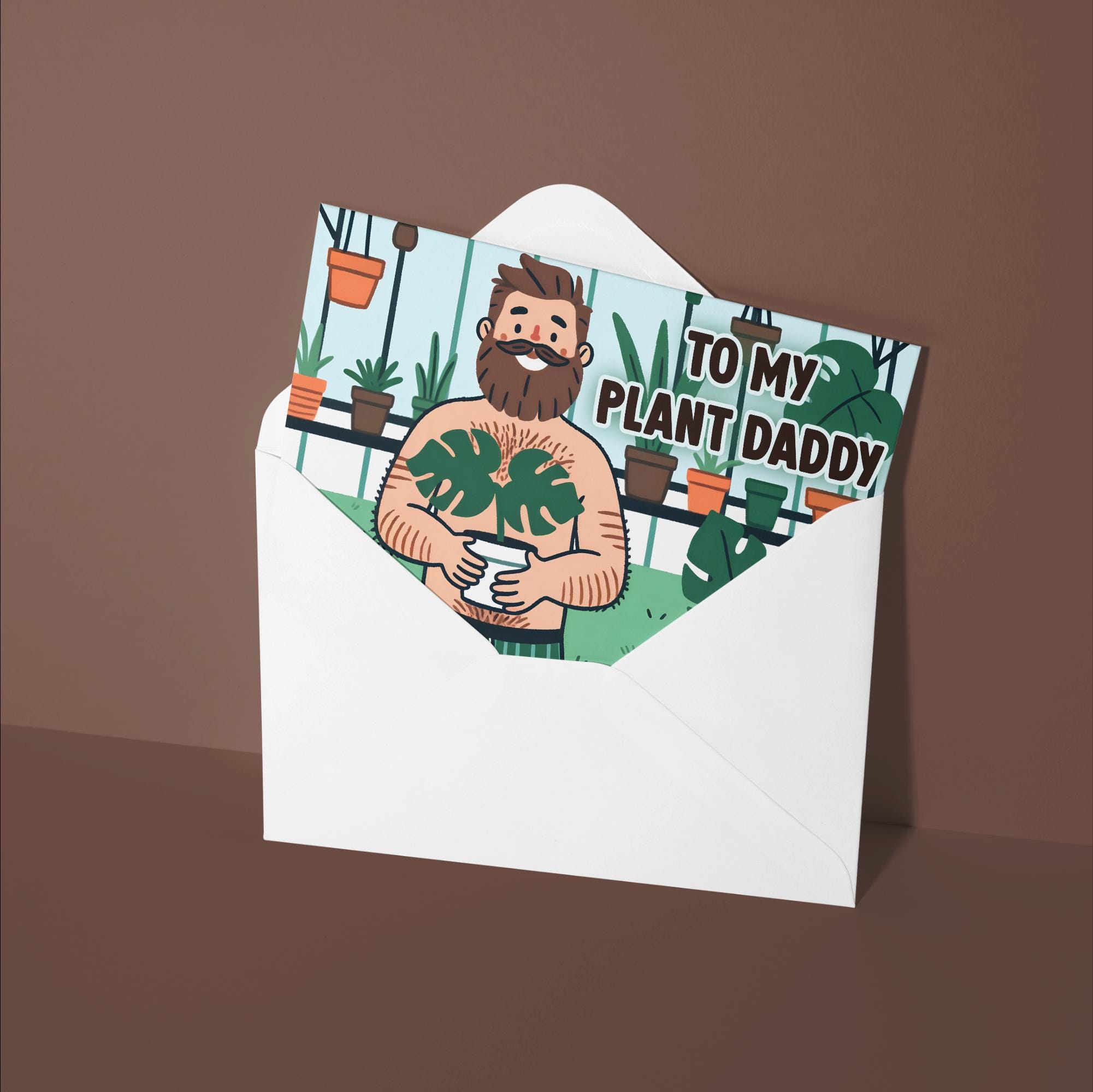 Plant Daddy Greeting Card Plant Lover Gift for Gardening Green Thumb ...