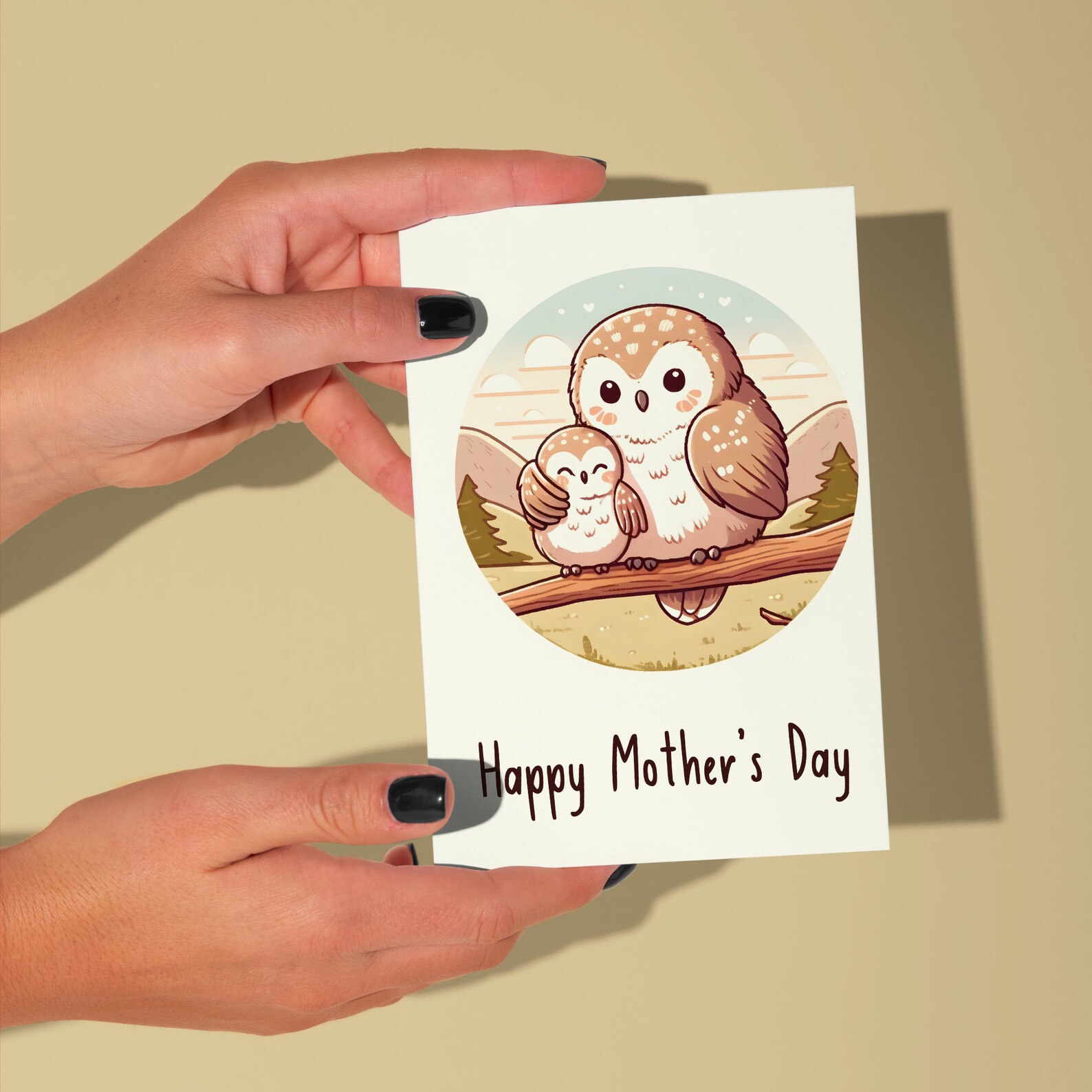 Owl Mothers Day Card for the Most Wise Mom Who Loves Owls and Cute Farm ...