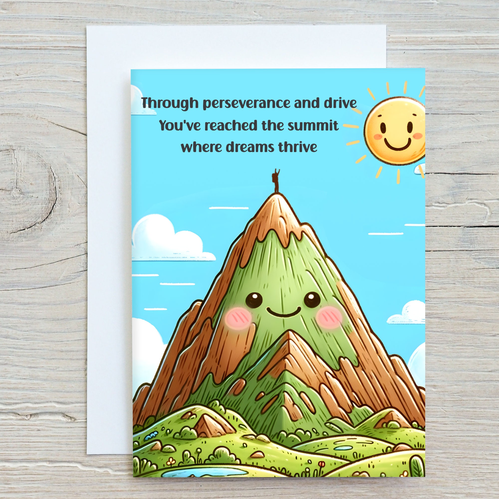 Cute Motivational Mountain Card for Successful Students Who Loves ...