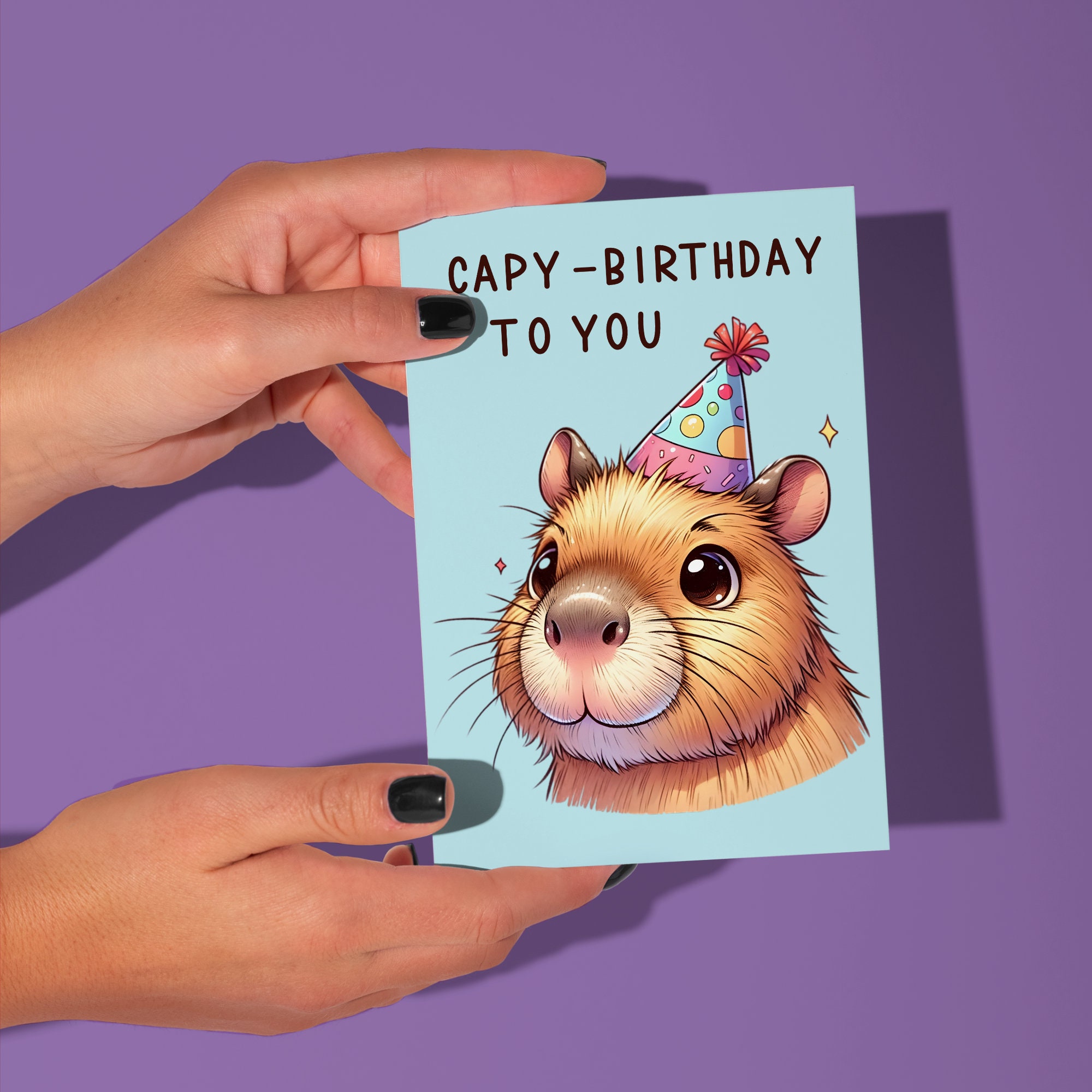 Capybara Happy Birthday Wearing A Birthday Hat for Those Capybara ...