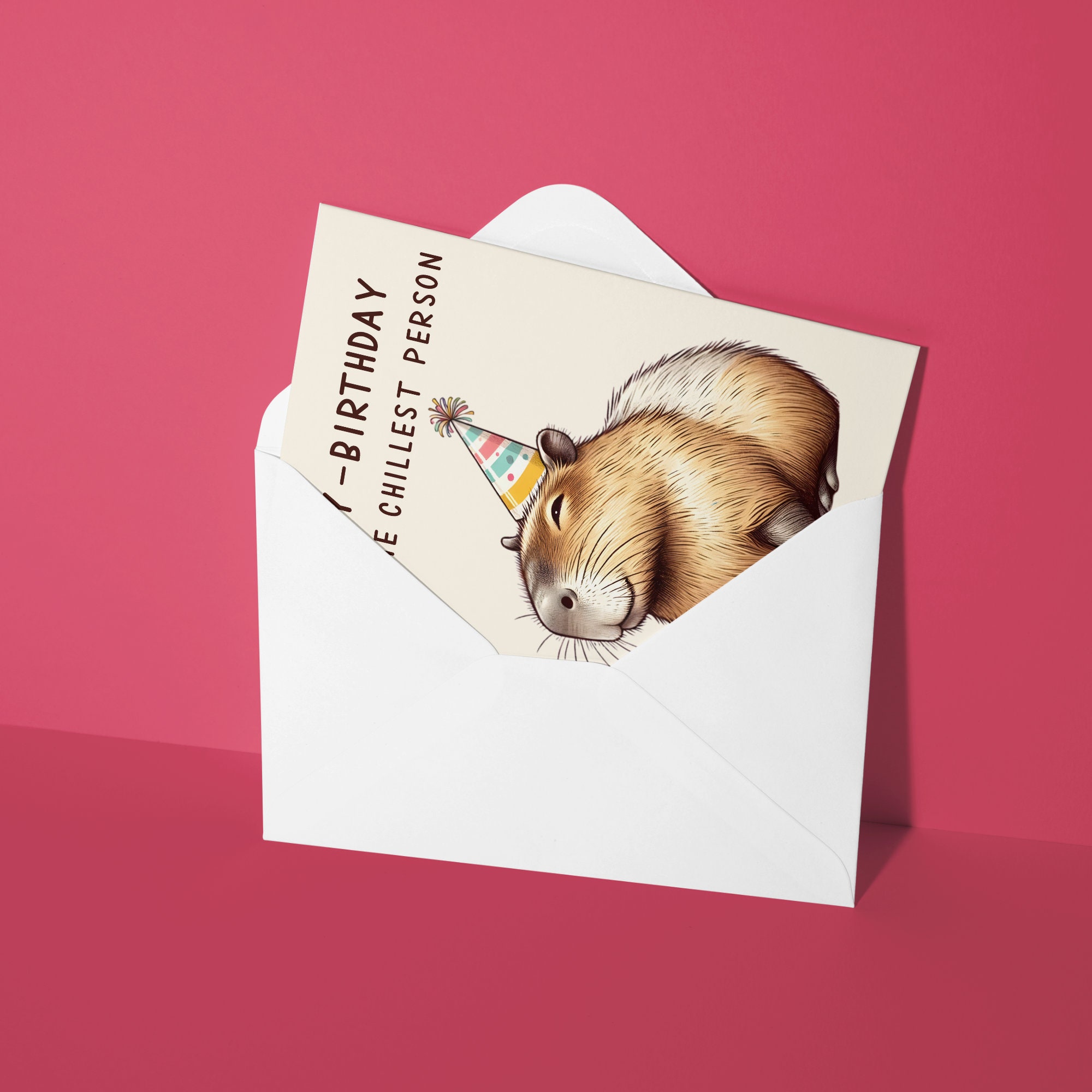 Adorable Capy Birthday Capybara Wearing A Birthday Hat for the Chillest ...