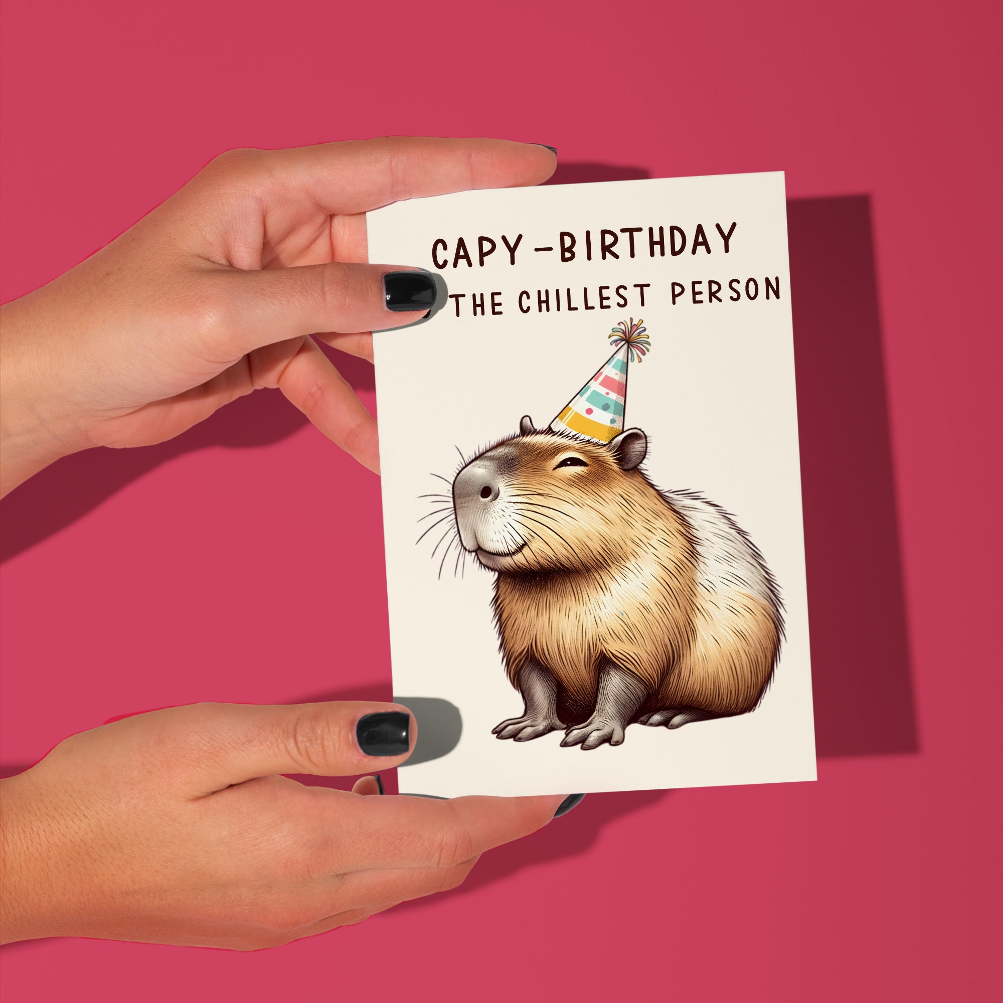 Adorable Capy Birthday Capybara Wearing A Birthday Hat for the Chillest ...