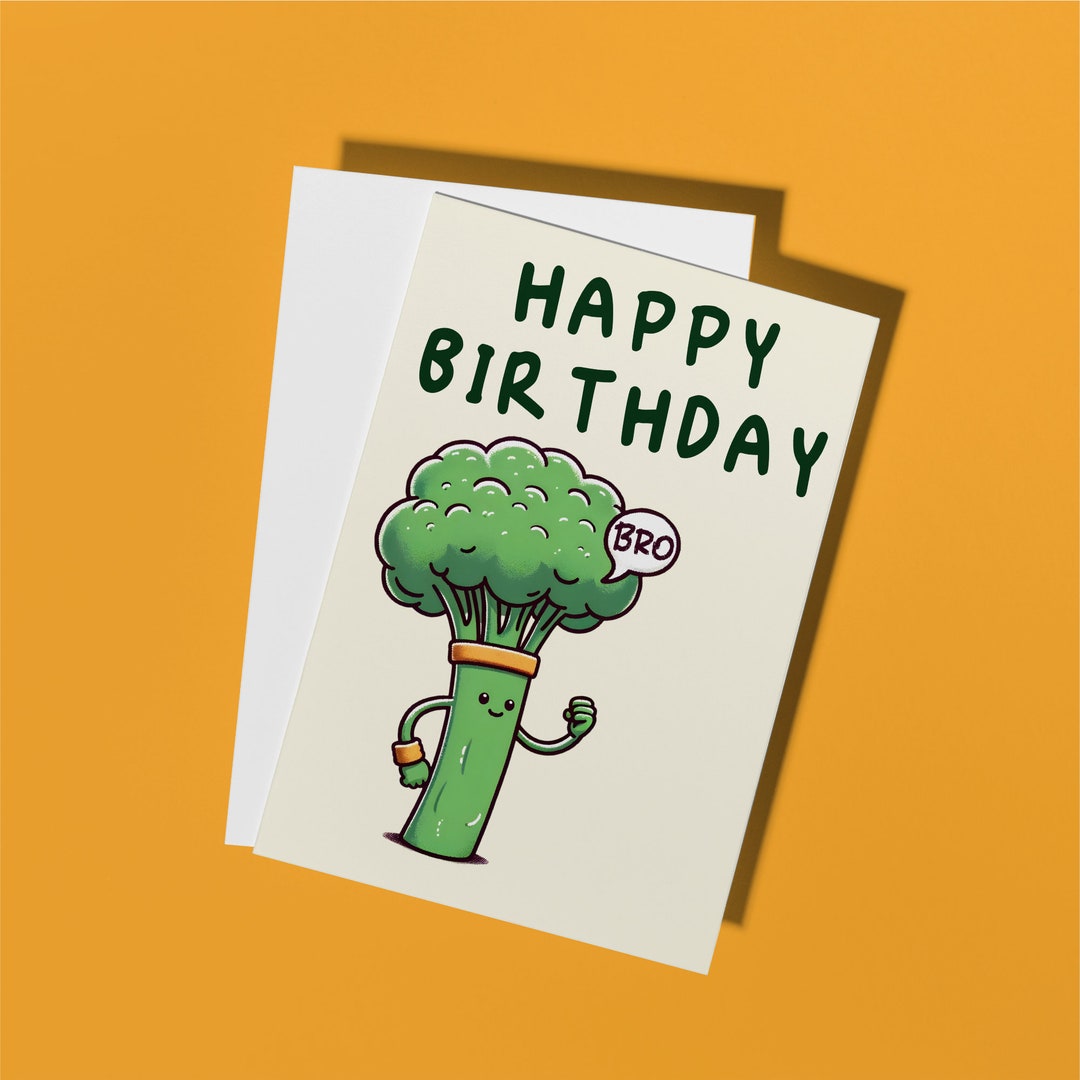 Bro Birthday Card for Vegan Friend Gift for Vegetarian Friend in A Diet ...