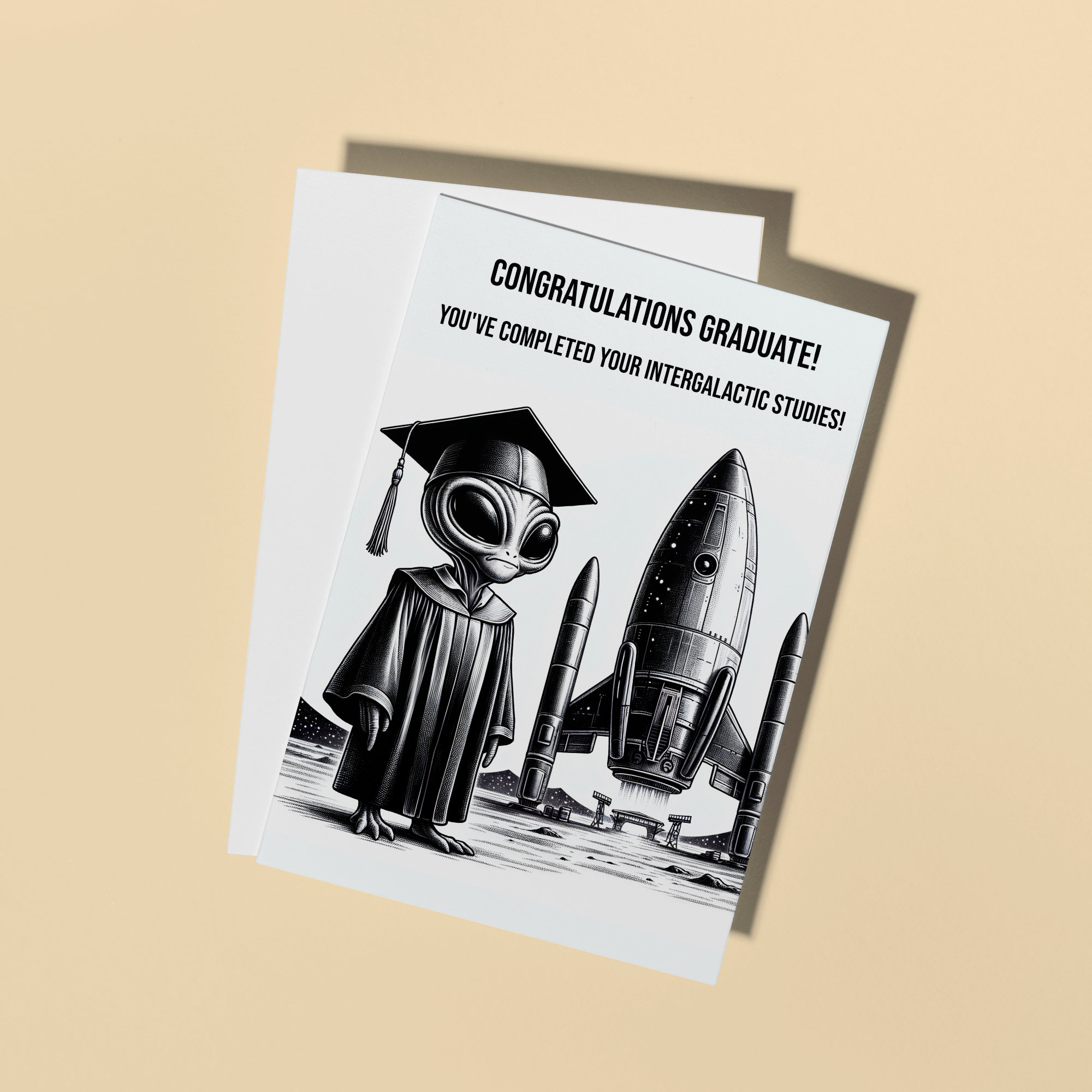 Vintage Alien Graduation Card to Congratulate A Graduate Astronomy ...