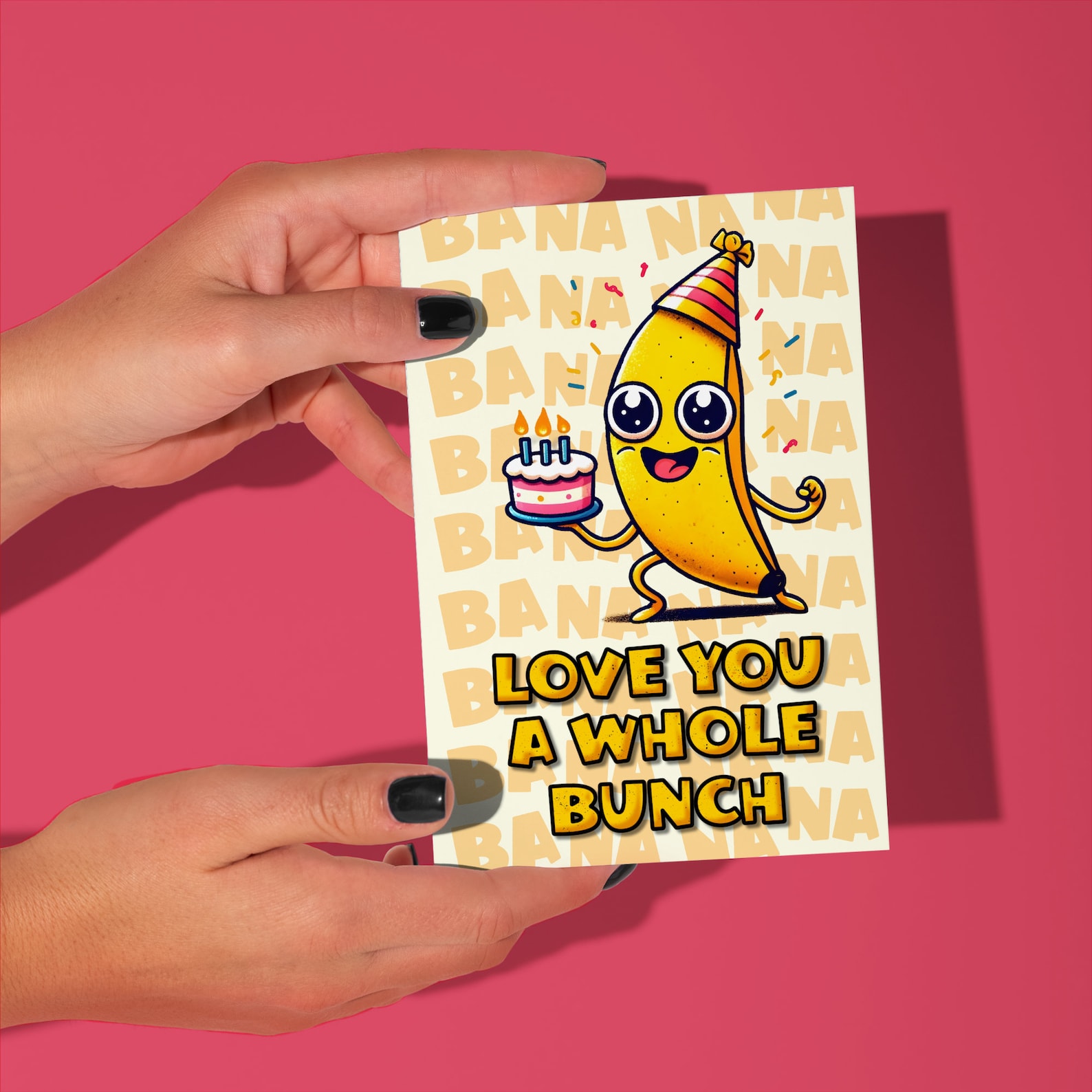 Banana Birthday Day Card Funny Pun Birthday Love Your A Whole Bunch for ...