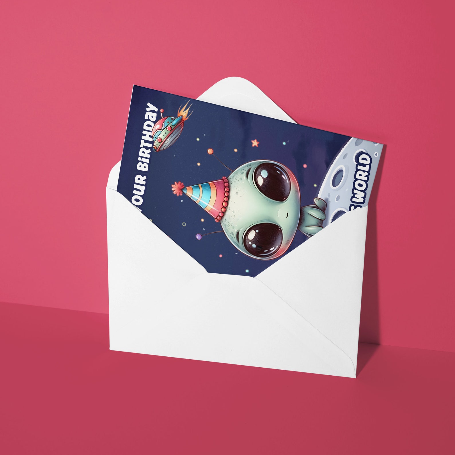 Galactic Birthday is Out of This World Alien Birthday Card for A Kid ...