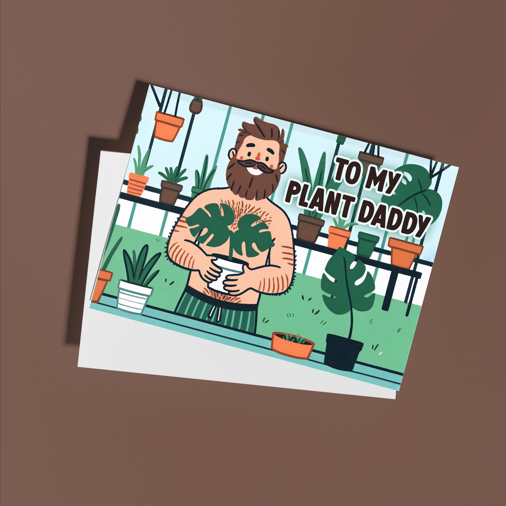 Plant Daddy Greeting Card Plant Lover Gift for Gardening Green Thumb ...