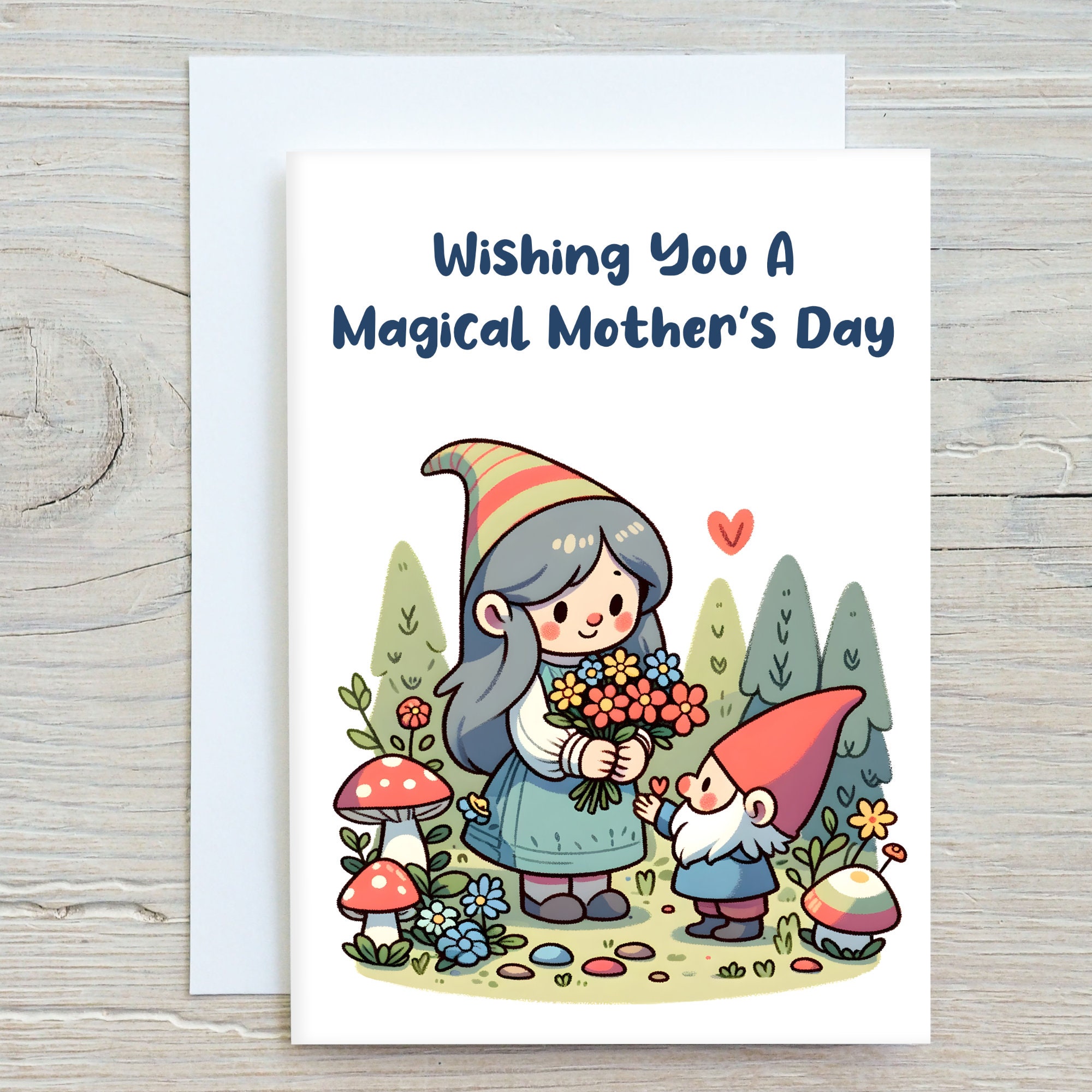 Gnome Mothers Day Card for A Magical Mom Who Loves Gnomes and ...