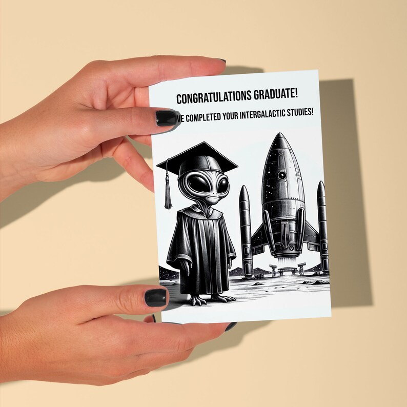 Vintage Alien Graduation Card to Congratulate A Graduate Astronomy ...