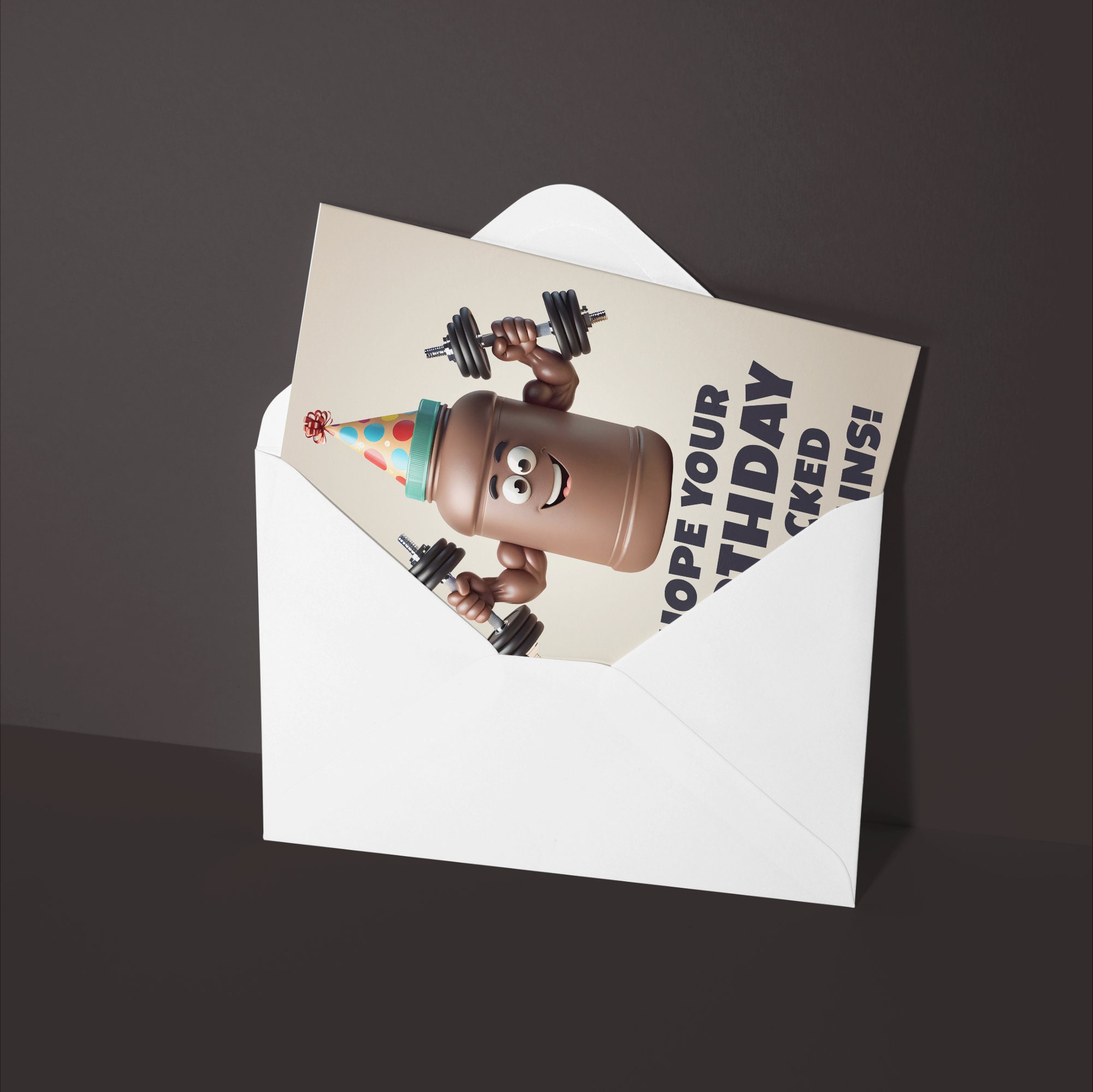 Protein Powder Birthday Card for Fitness Instructor Powerlifting Coach ...