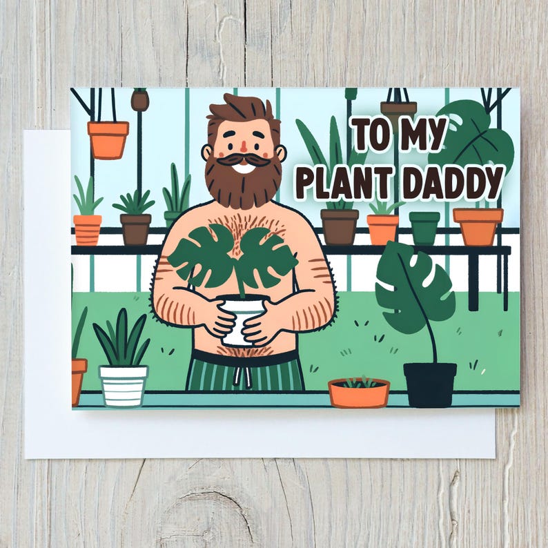 Plant Daddy Greeting Card Plant Lover Gift for Gardening Green Thumb ...