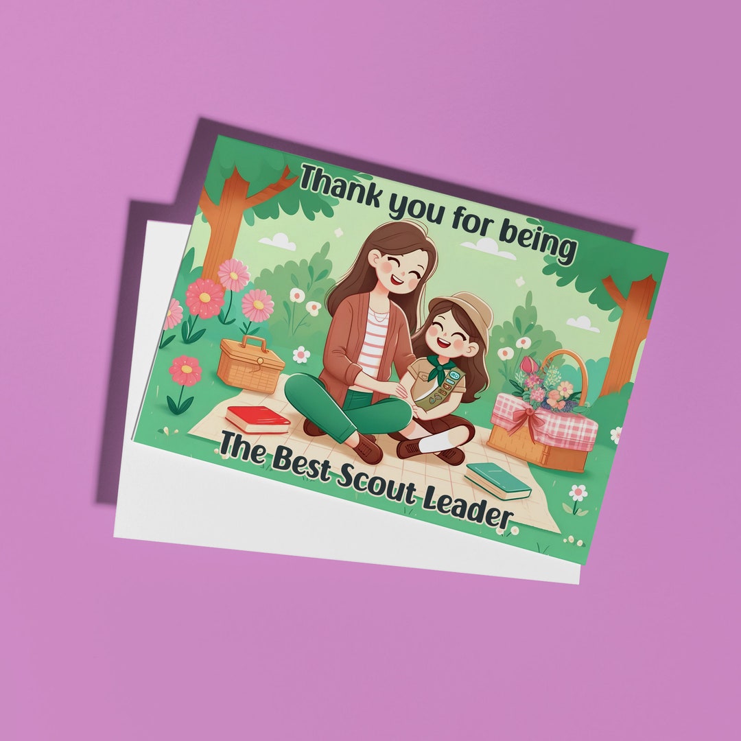 Girl Scout Card Leader Thank You Card Appreciation Card Gift for ...